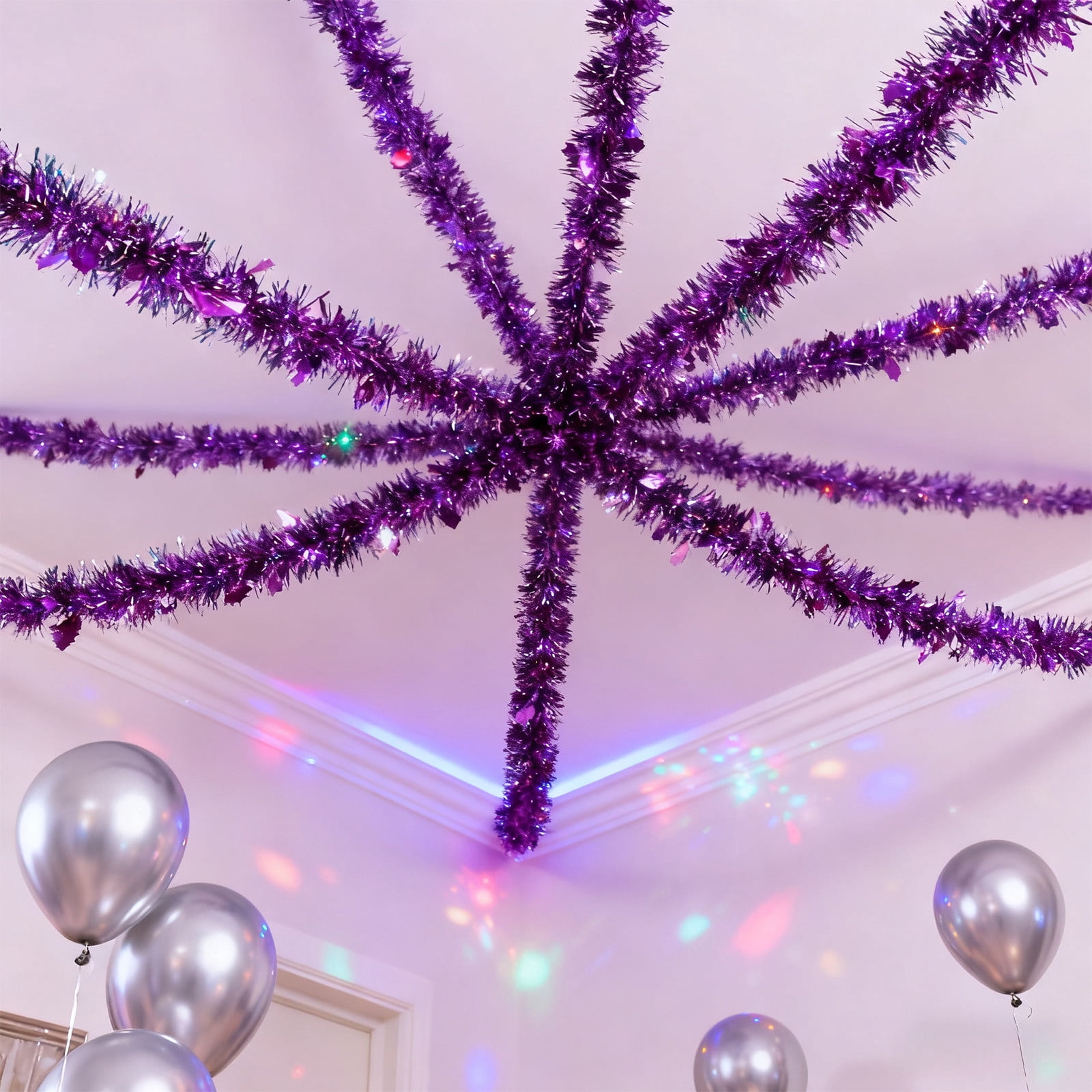 Taicans 6.5FT Christmas Tinsel Garland,Shiny Metallic Foil Decorations ...