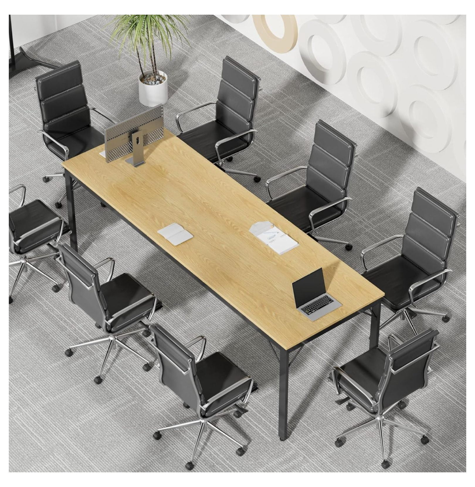 6.5FT Conference Table, 78.74" Meeting Seminar Table for 6-8 People ...