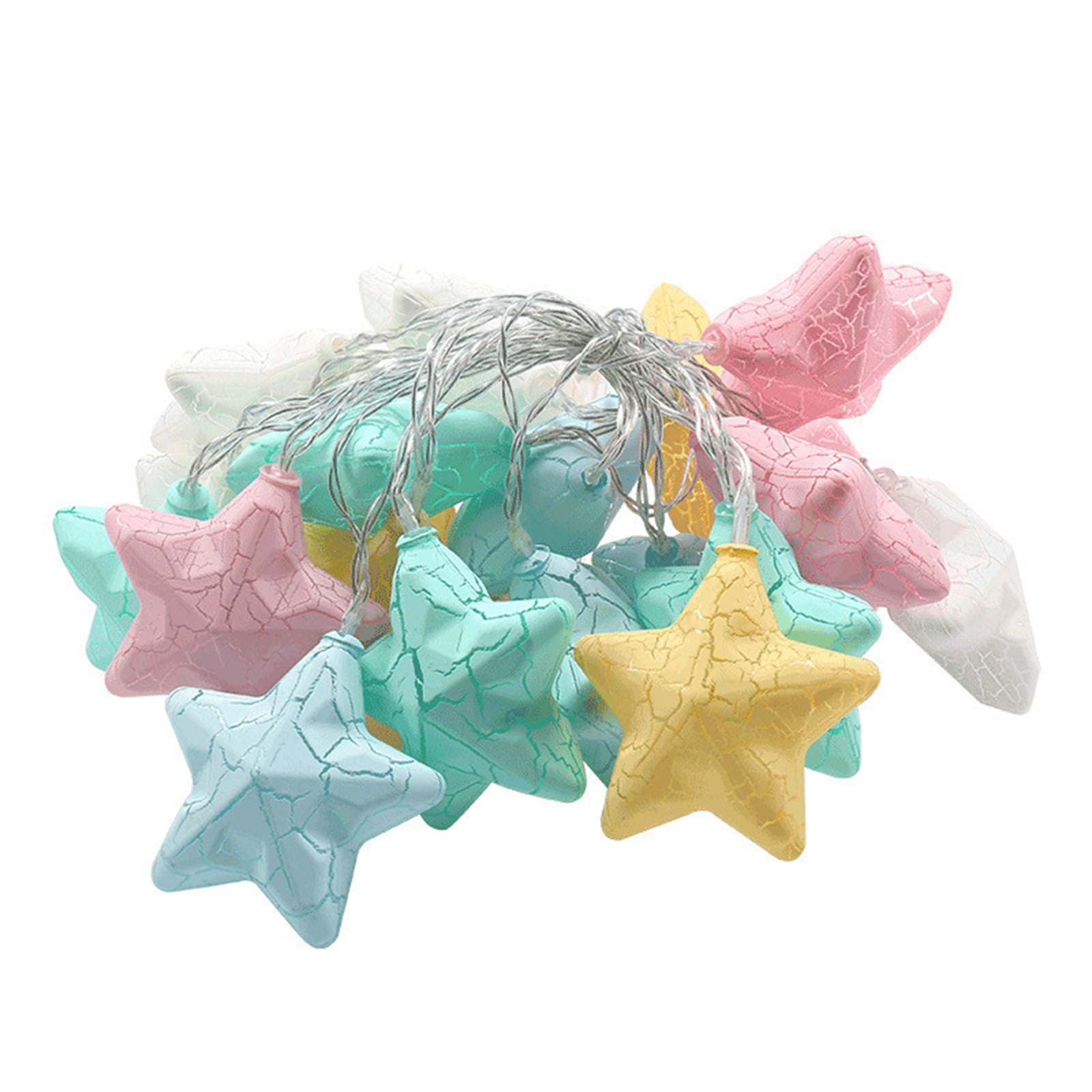 6.5FT Crackle Star String Lights 10-Light Battery Operated, Flashing ...