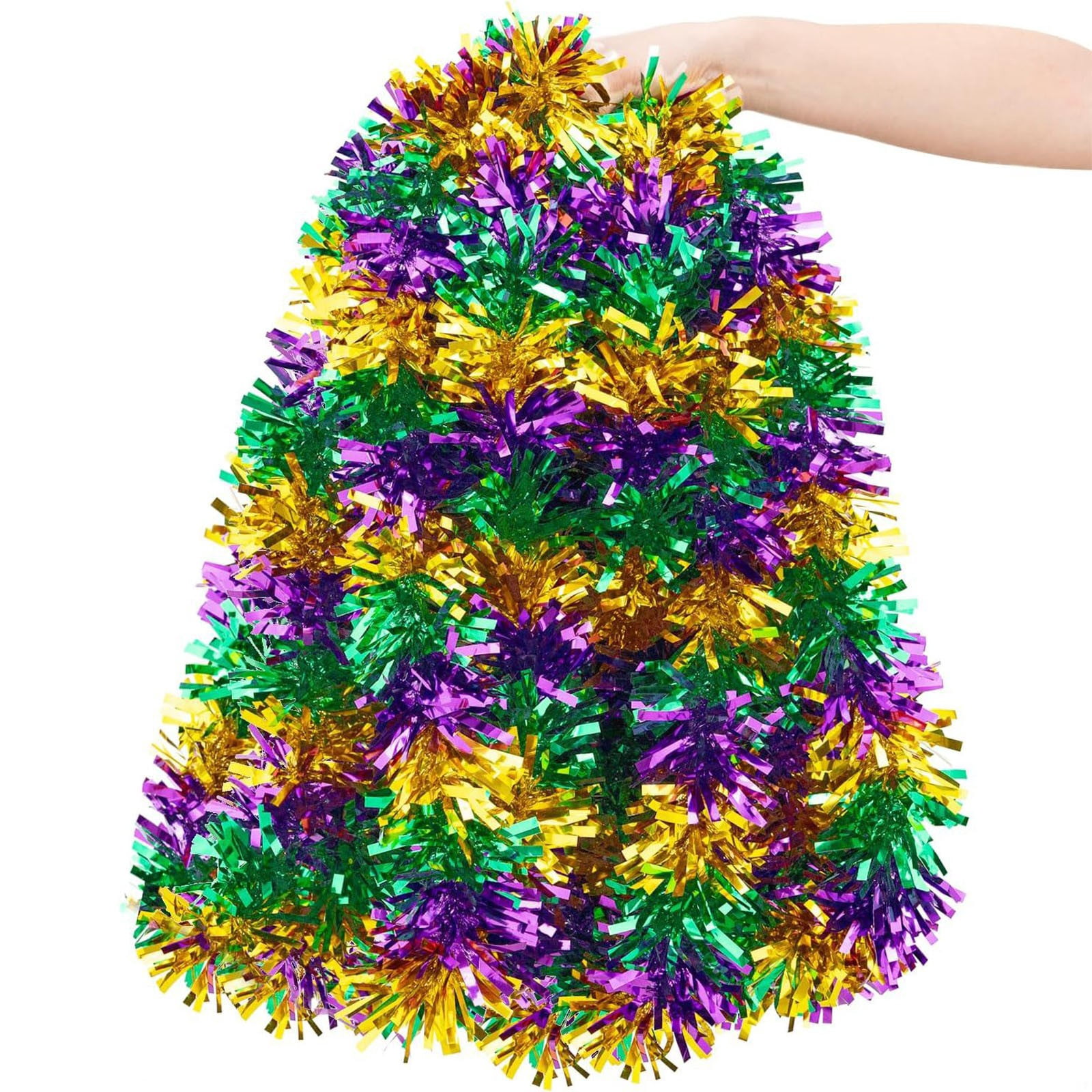 6.5FT Mardi Gras Decorations,Purple Green Gold Mardi Gras Tinsel ...
