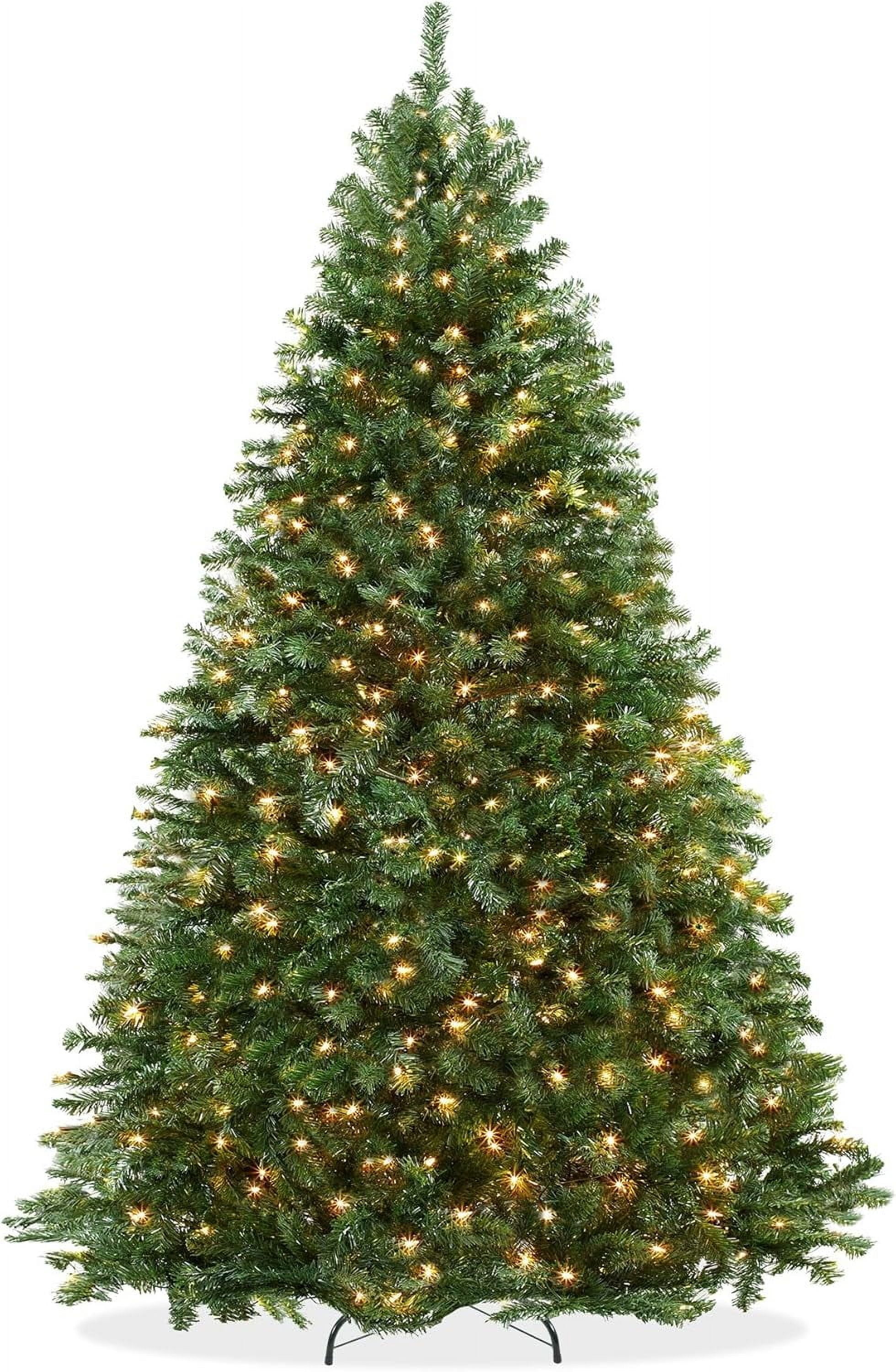 6.5FT Realistic Pre-Lit Green Spruce Artificial Holiday Christmas Tree ...