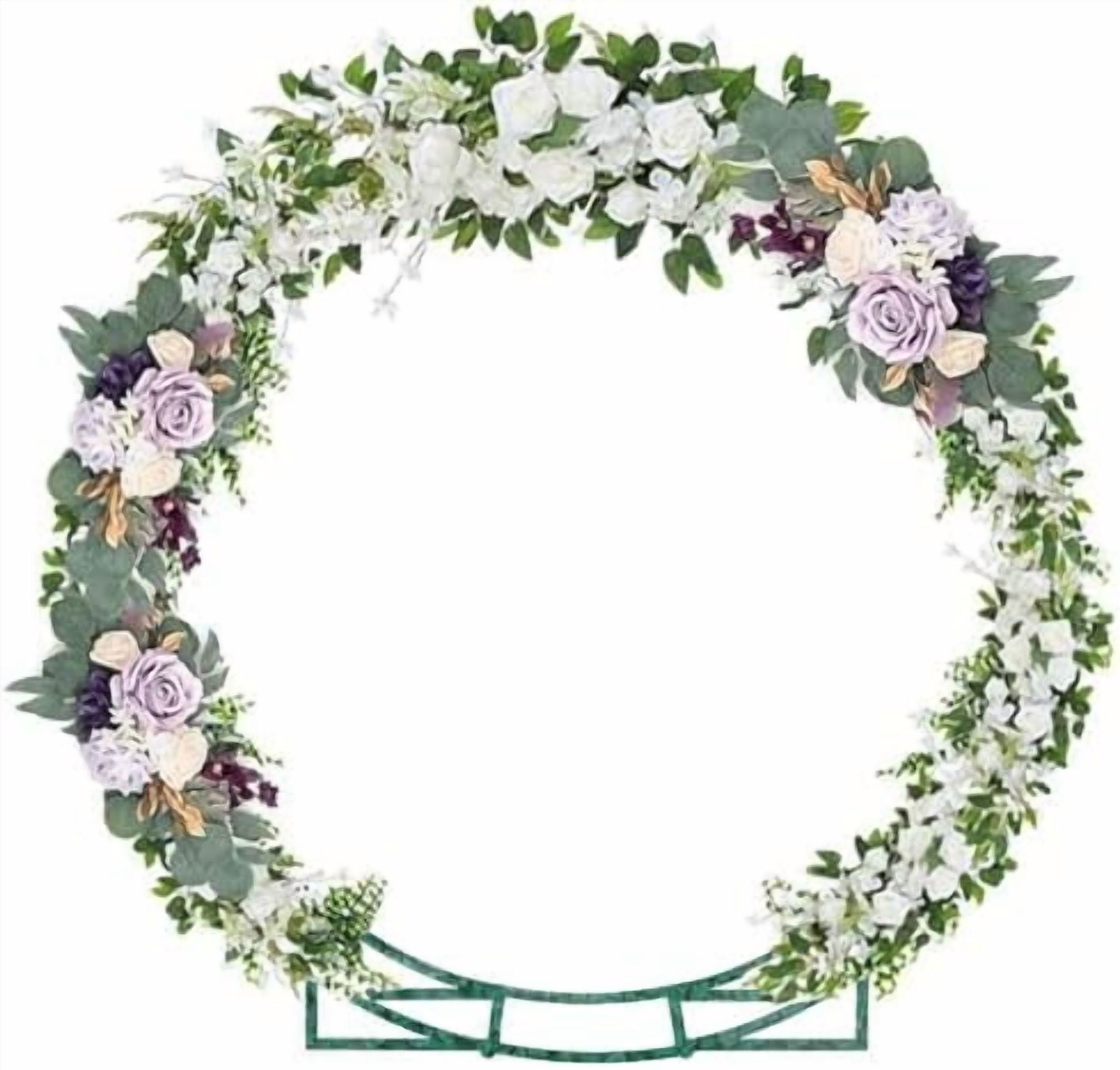 6.5FT Round Backdrop Stand Circle Balloon Arch Frame Double Metal Arch ...