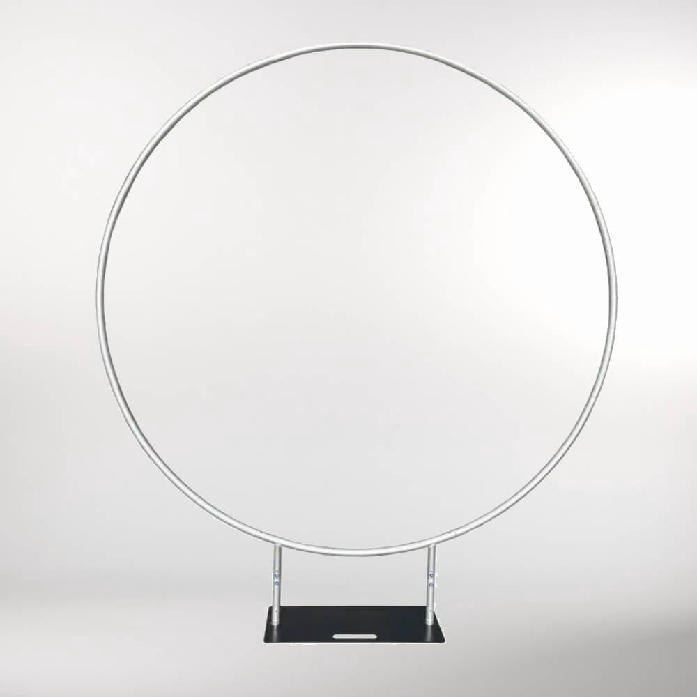 6.5FT Round Backdrop Stand Metal Circle Balloon Arch Fram, Silver ...