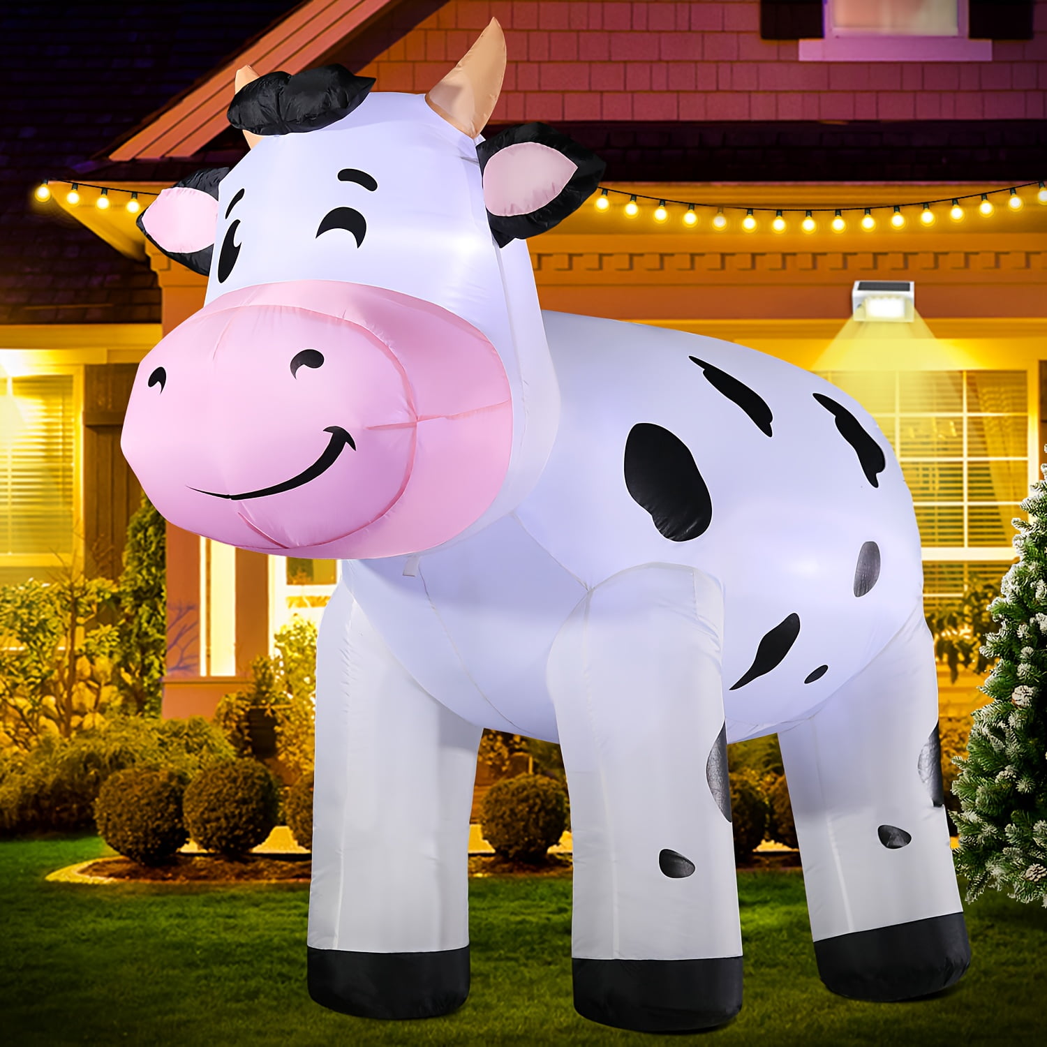 6.5FT Tall Cow Inflatable with LED Lights - Farm Ranch Party Decoration ...