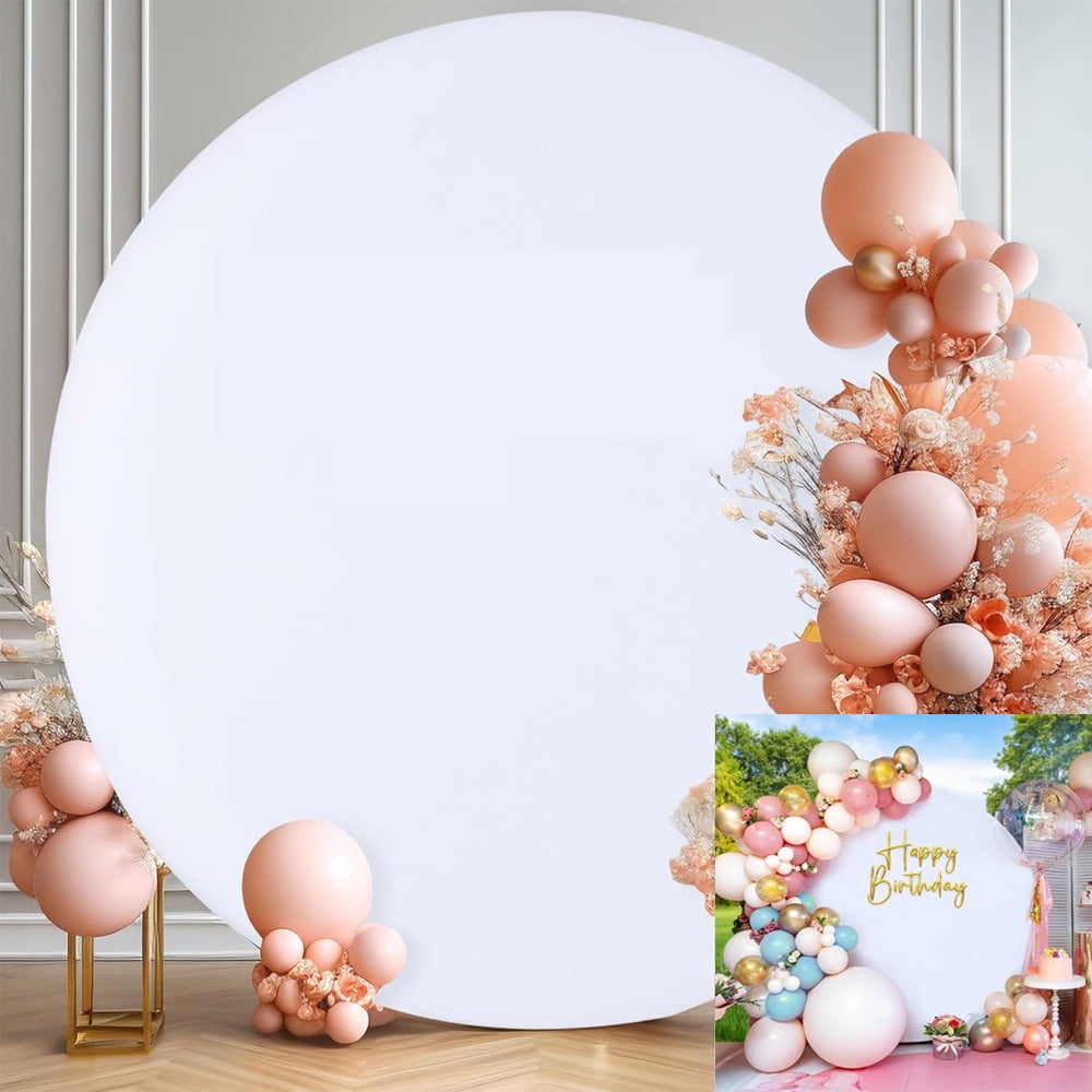 6.5FT White Round Backdrop Cover White Circle Backdrop Cover Round ...