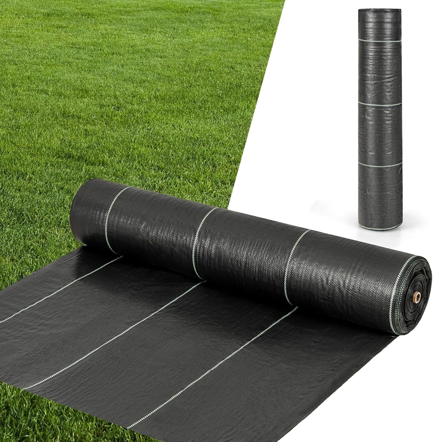 6.5FT x 330FT Weed Barrier Fabric, 3.2oz Landscape Fabric Heavy Duty ...