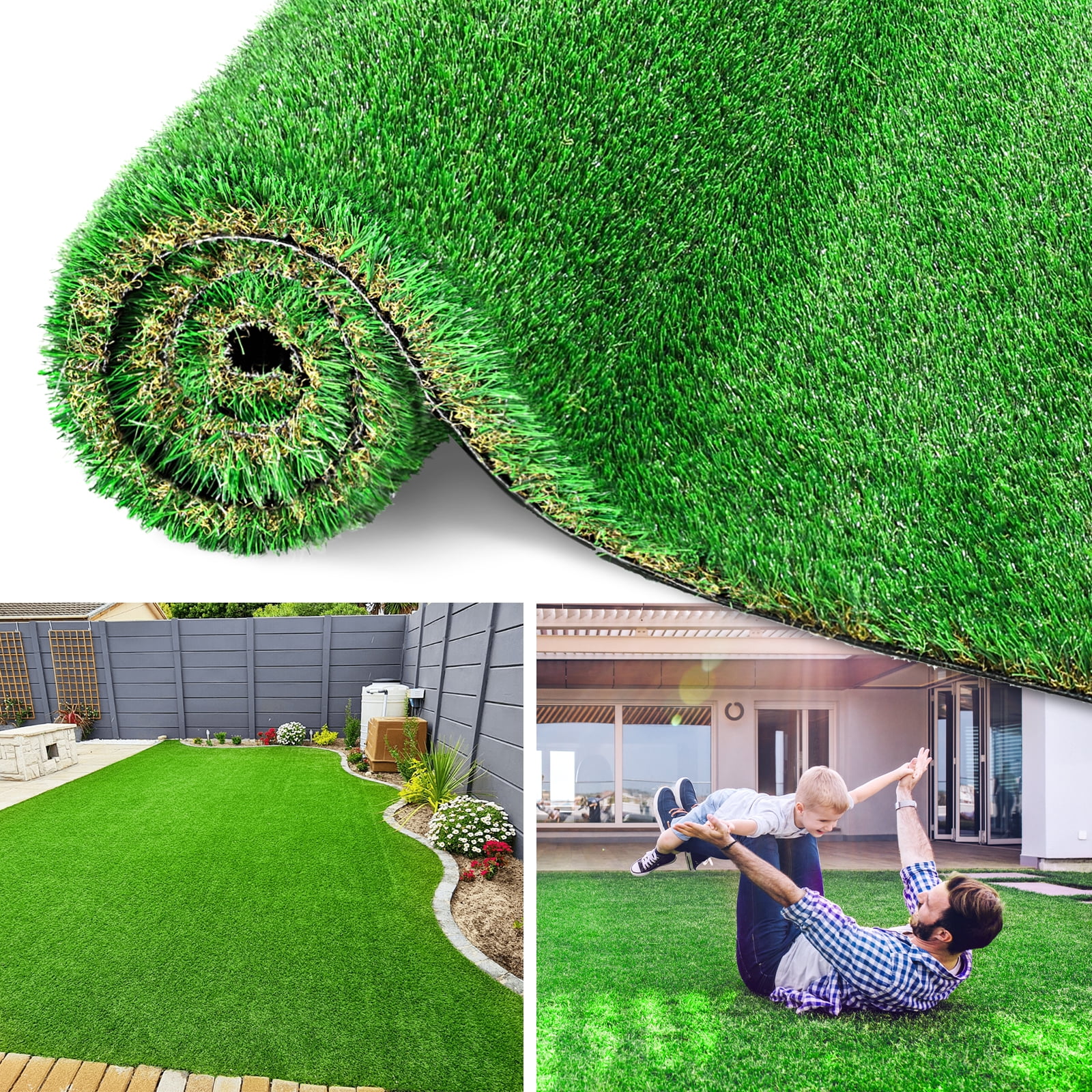 6.5FTX13FT Outdoor Artificial Grass Runner Rug, Thick Realistic Fake ...