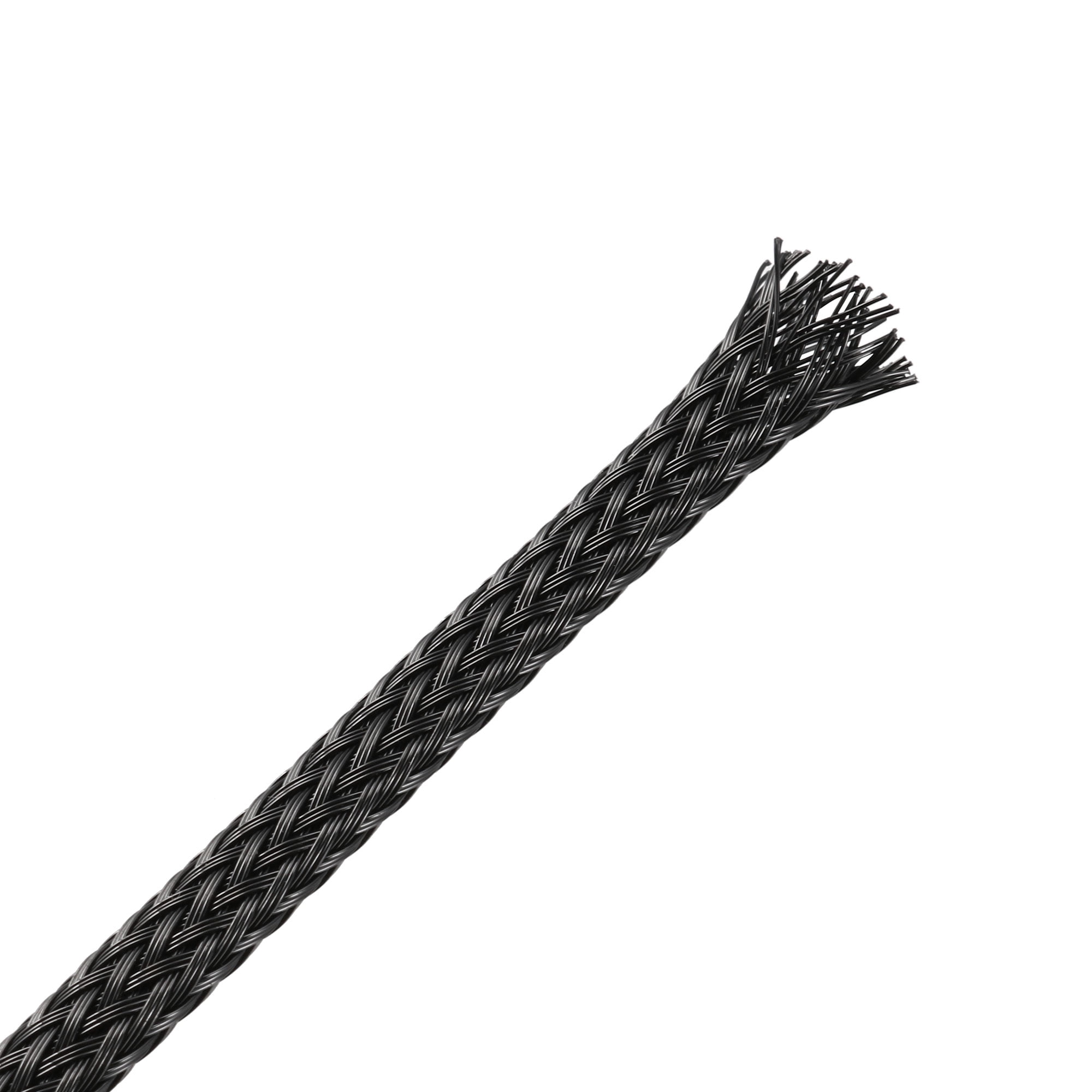 6.5Ft-4mm Black PET Expandable Cord Protector Wire Loom Cable Sleeve ...