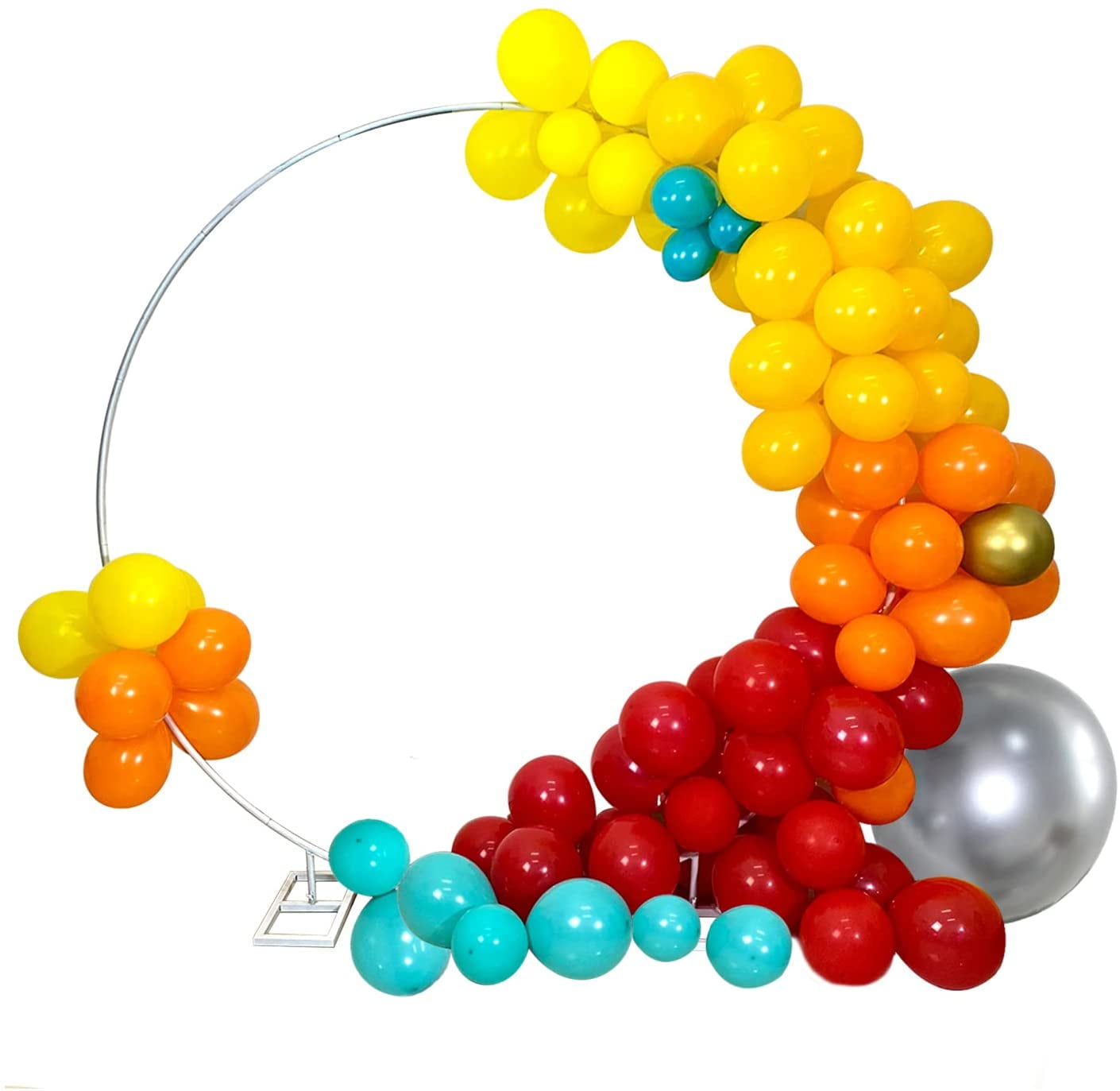 6.5Ft Round Metal Arch Garden or Wedding Arch Arbor Stand with Bases ...