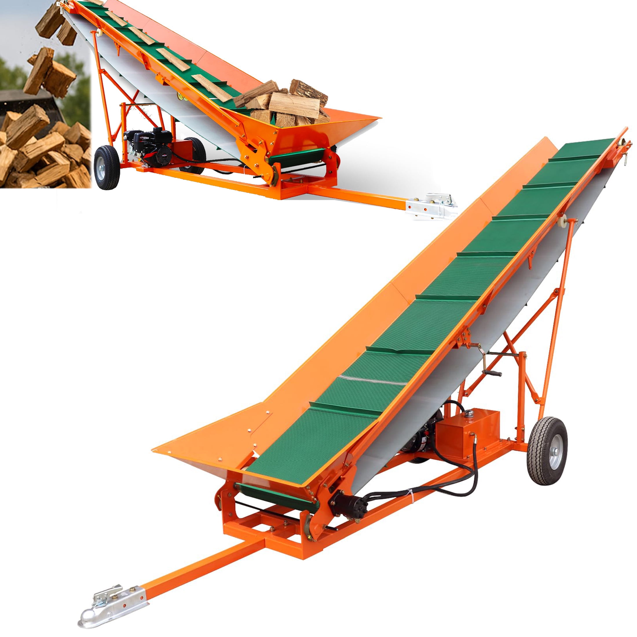 6.5HP Firewood Conveyor, Heavy Duty Firewood Processor with 19.7" Width ...