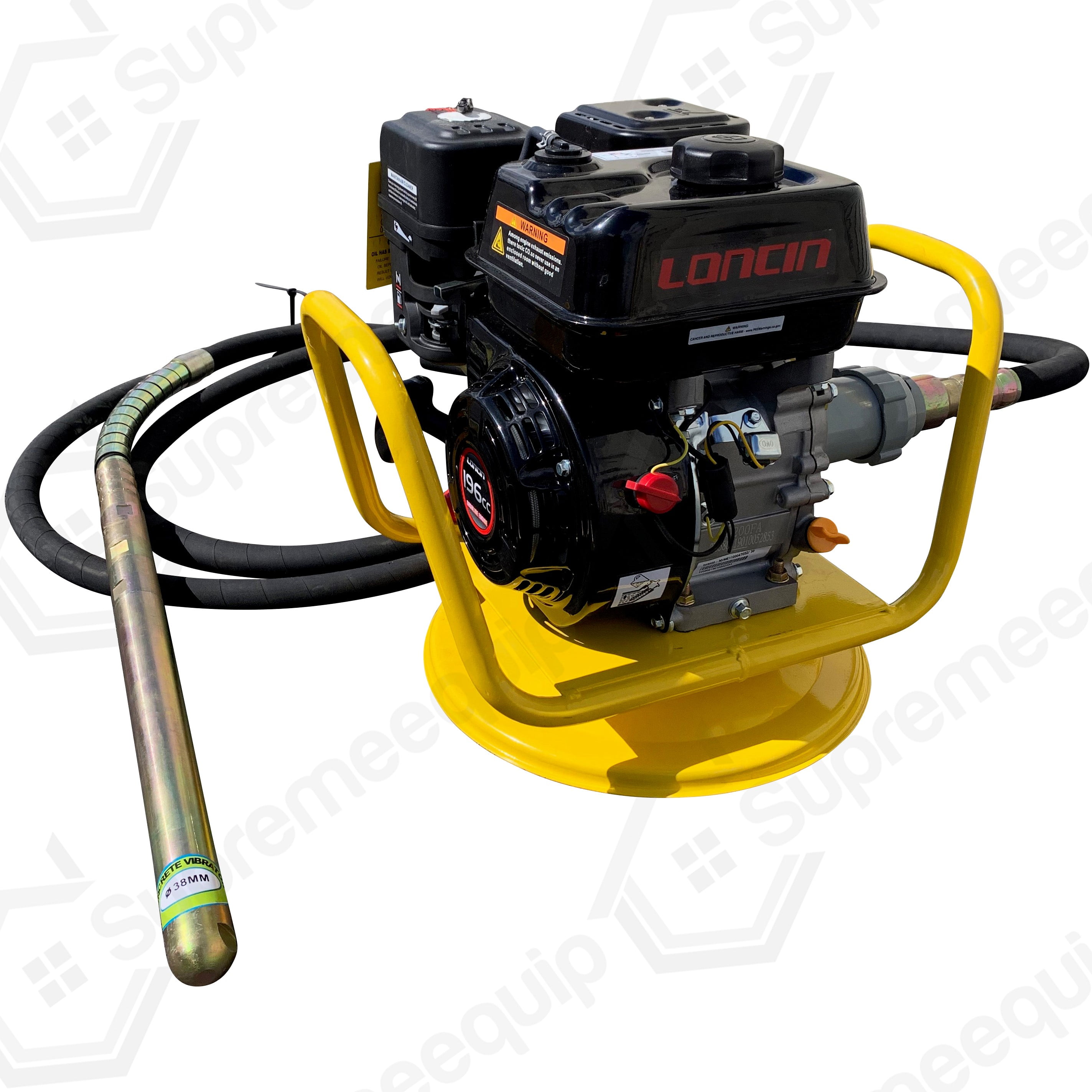 6.5HP Gas Power Concrete Vibrator 1.5 Inch x 18 Foot Flexible Vibrate ...