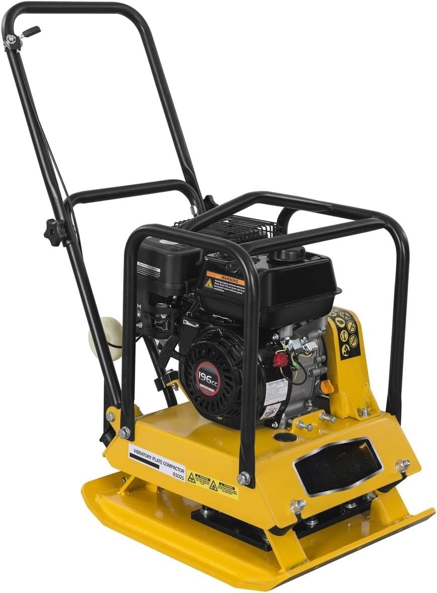 6.5HP Plate Compactor with 21 x 21 inch Plate, 196cc Gas-Powered Engine ...