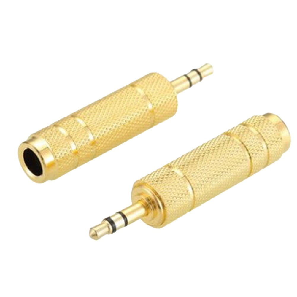 6.5Mm To 3.5Mm 6.5Mm To 3.5Mm Audio Microphone Mic Converter Head Gold Plated - Walmart.com