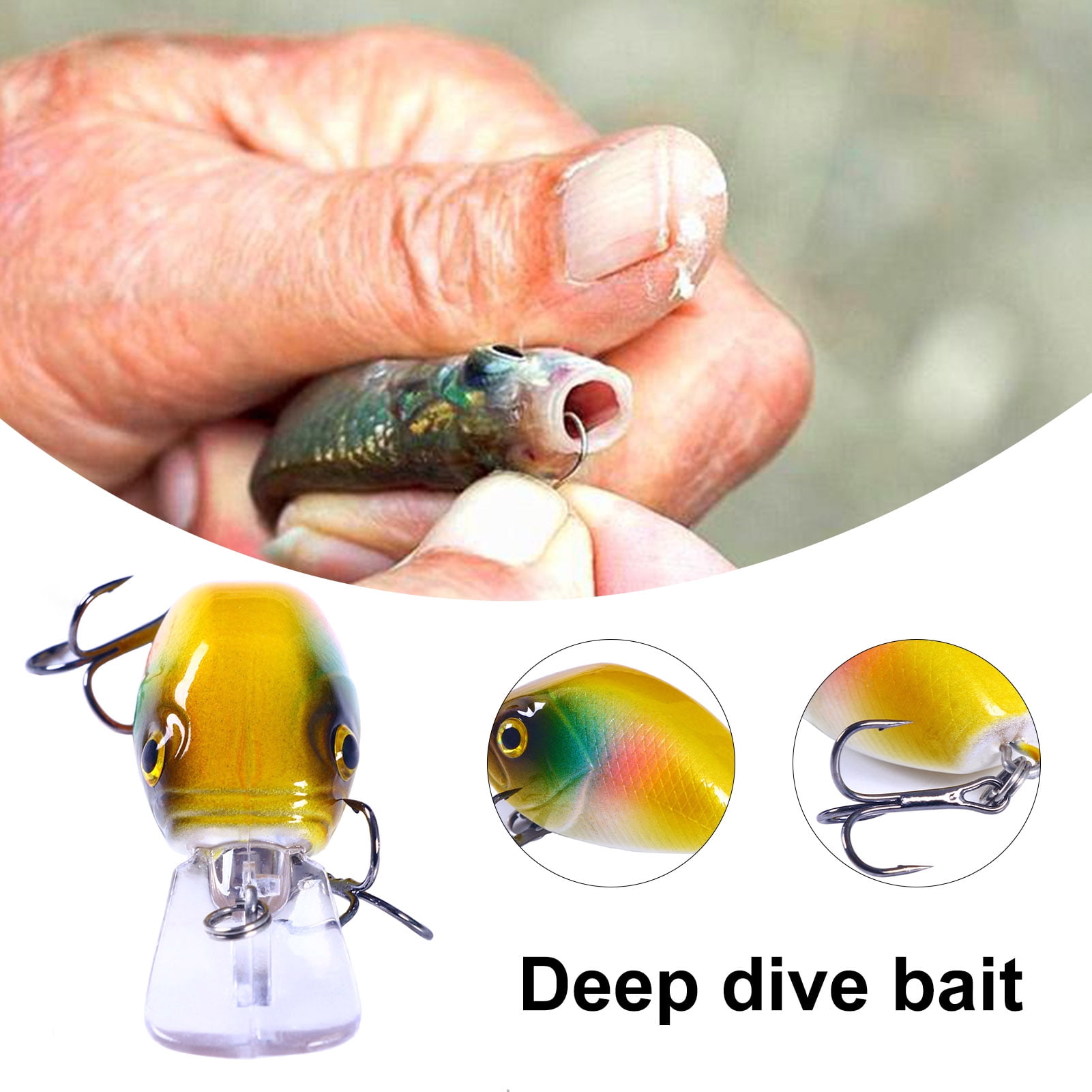 6.5cm 7.5g Attractive Artificial Bait 3D Fish Eyes Long Throwing Distance Sturdy Cute Chubby ...