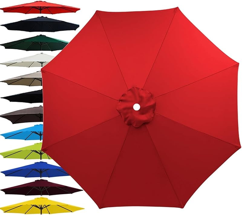 6.5ft 7.5ft 9ft 10ft Outdoor Patio Umbrella Replacement Canopy, 6 Ribs ...