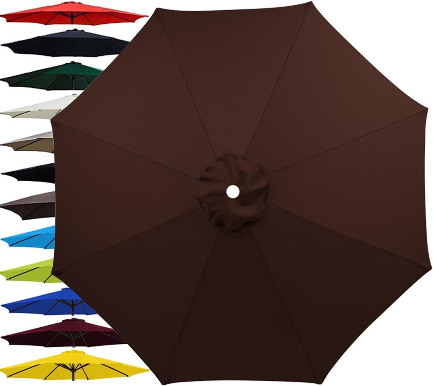 6.5ft 9ft 10ft Outdoor Patio Umbrella Replacement Canopy, 6 Ribs 8 Ribs ...