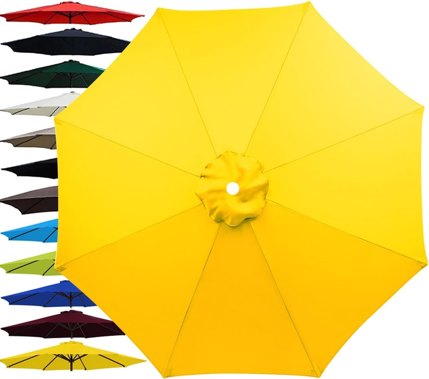 6.5ft 9ft 10ft Outdoor Patio Umbrella Replacement Canopy, 6 Ribs 8 Ribs ...