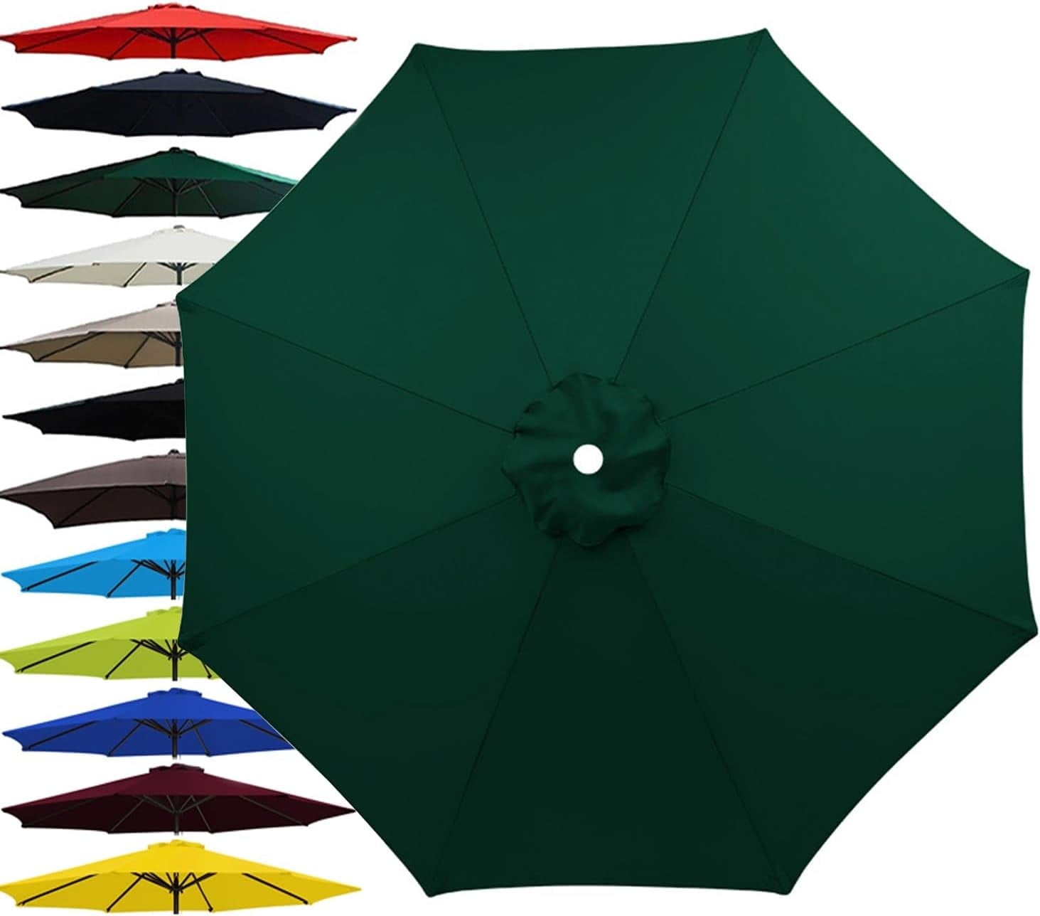 6.5ft 9ft 10ft Outdoor Patio Umbrella Replacement Canopy, 6 Ribs 8 Ribs ...