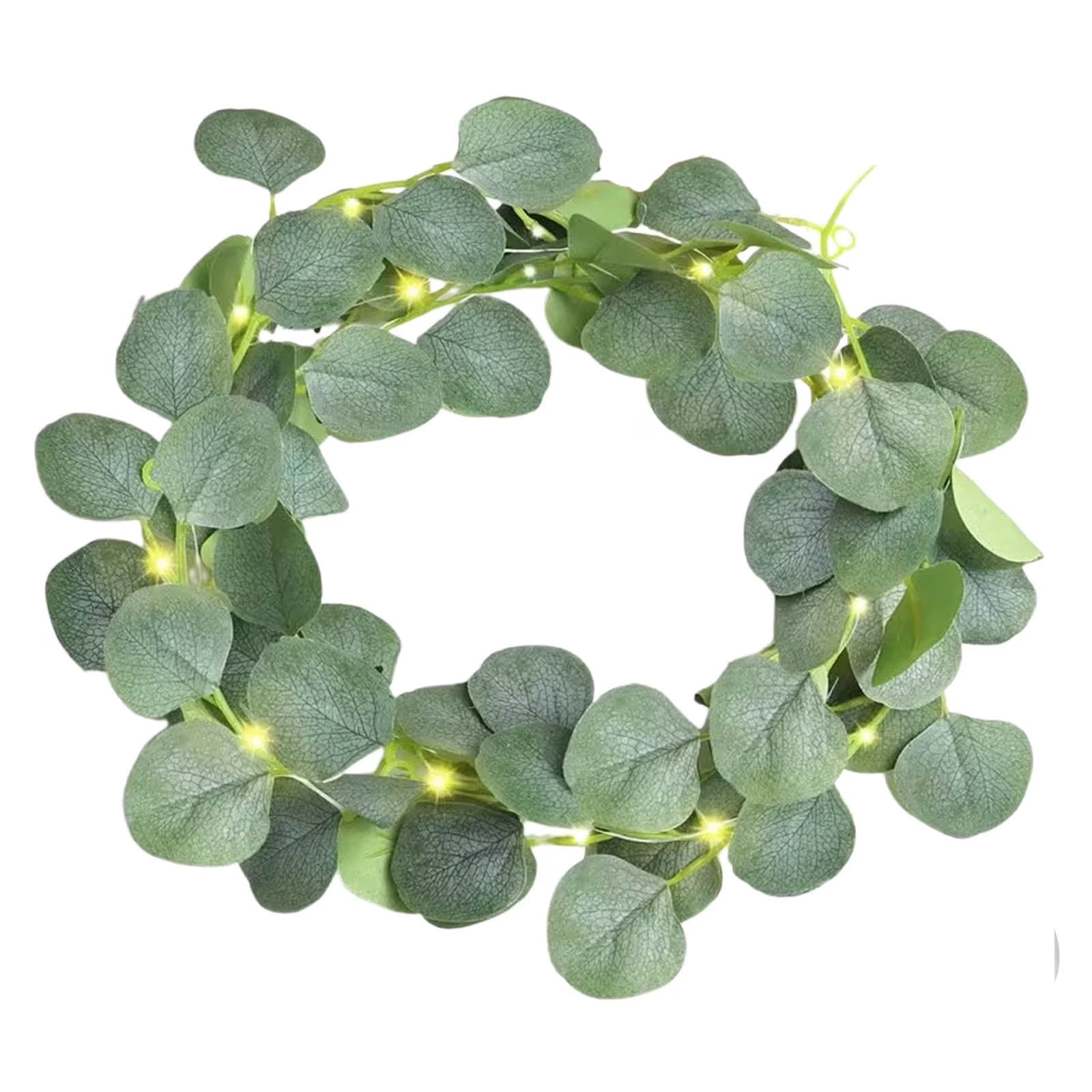 6.5ft Artificial Eucalyptus Leaves String Lights with 20 Warm White Led ...
