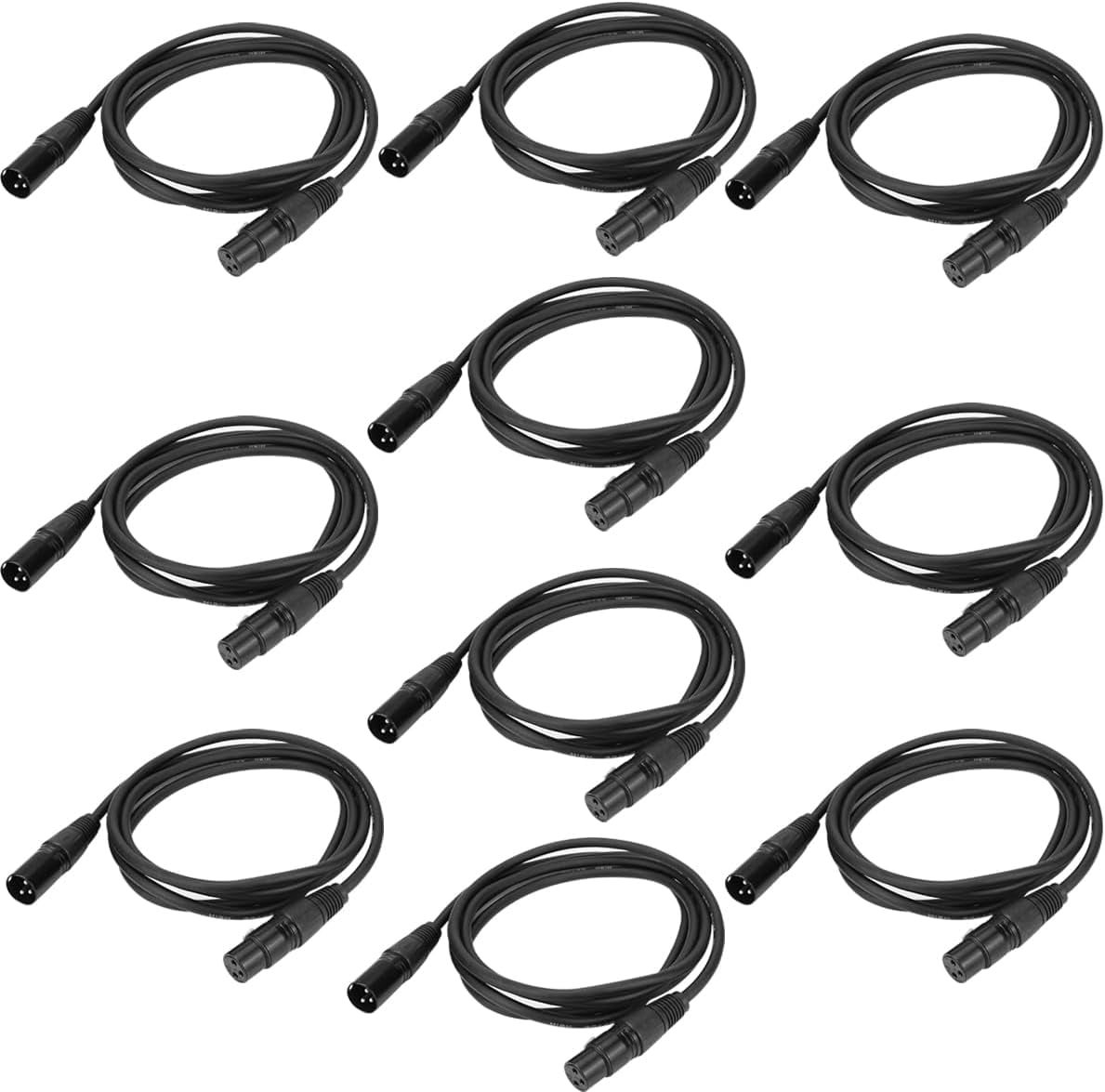 6.5ft DMX Cable, 10PCS 2m DMX Signal Cables Signal Wires, 3-Pin XLR ...