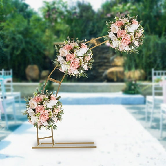 6.5ft Metal Crescent Moon Arch Wedding Party Plant Climbing Backdrop ...