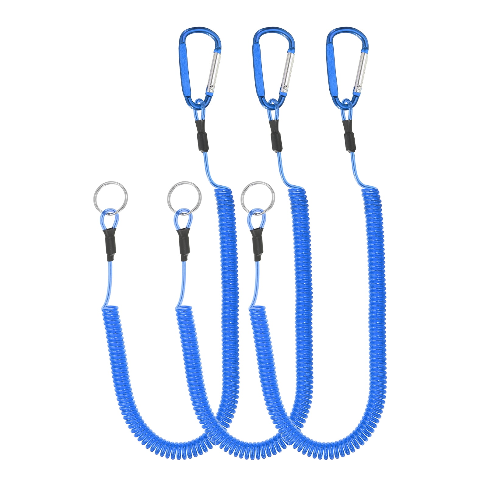 6.5ft Spring Fishing Lanyard Retractable Coiled Tether with Metal Clip ...