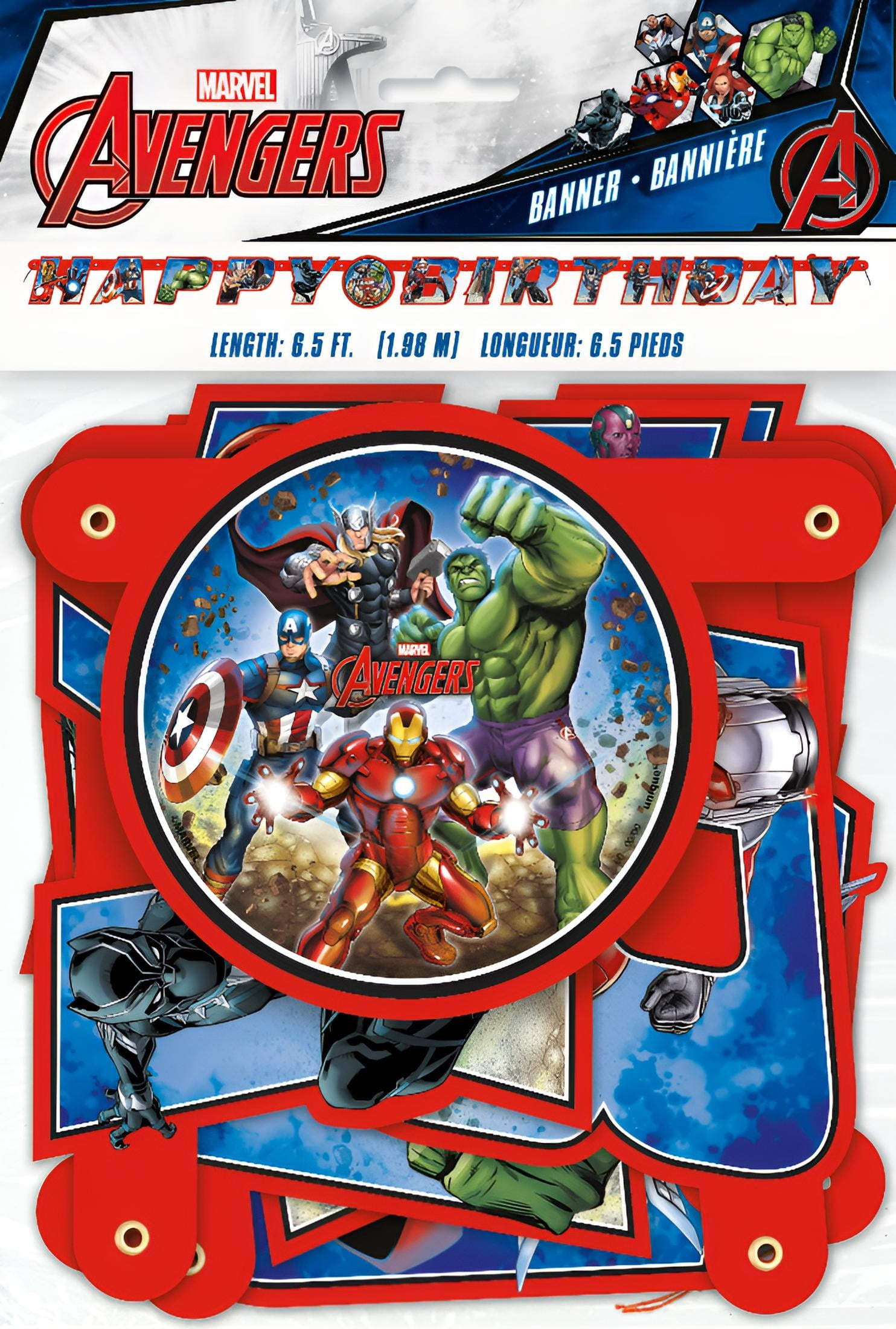 Marvel, Avengers Birthday Banner, 6.5ft, Superhero Party Decor ...