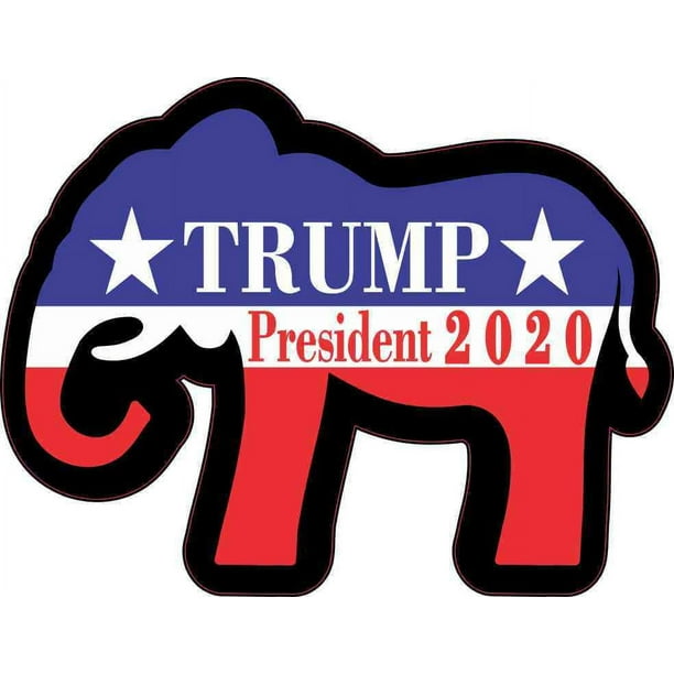 6.5in x 5in Elephant Trump President 2020 Sticker - Walmart Business ...