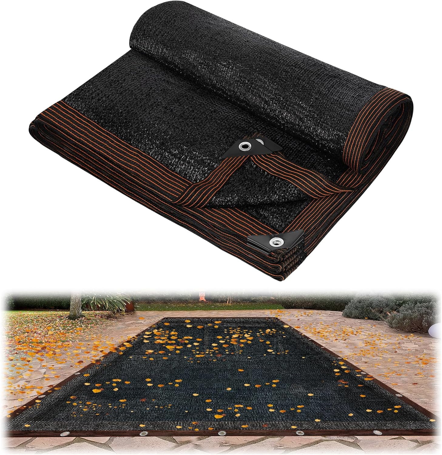 6.5lb Fine Mesh Pool Leaf Net Cover- Heavy-Duty Rectangle Leaf Netting ...