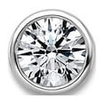6.5mm 14k Solid White Gold 5/8ct Lab Grown Diamond VS+ F+ Round Bezel ...