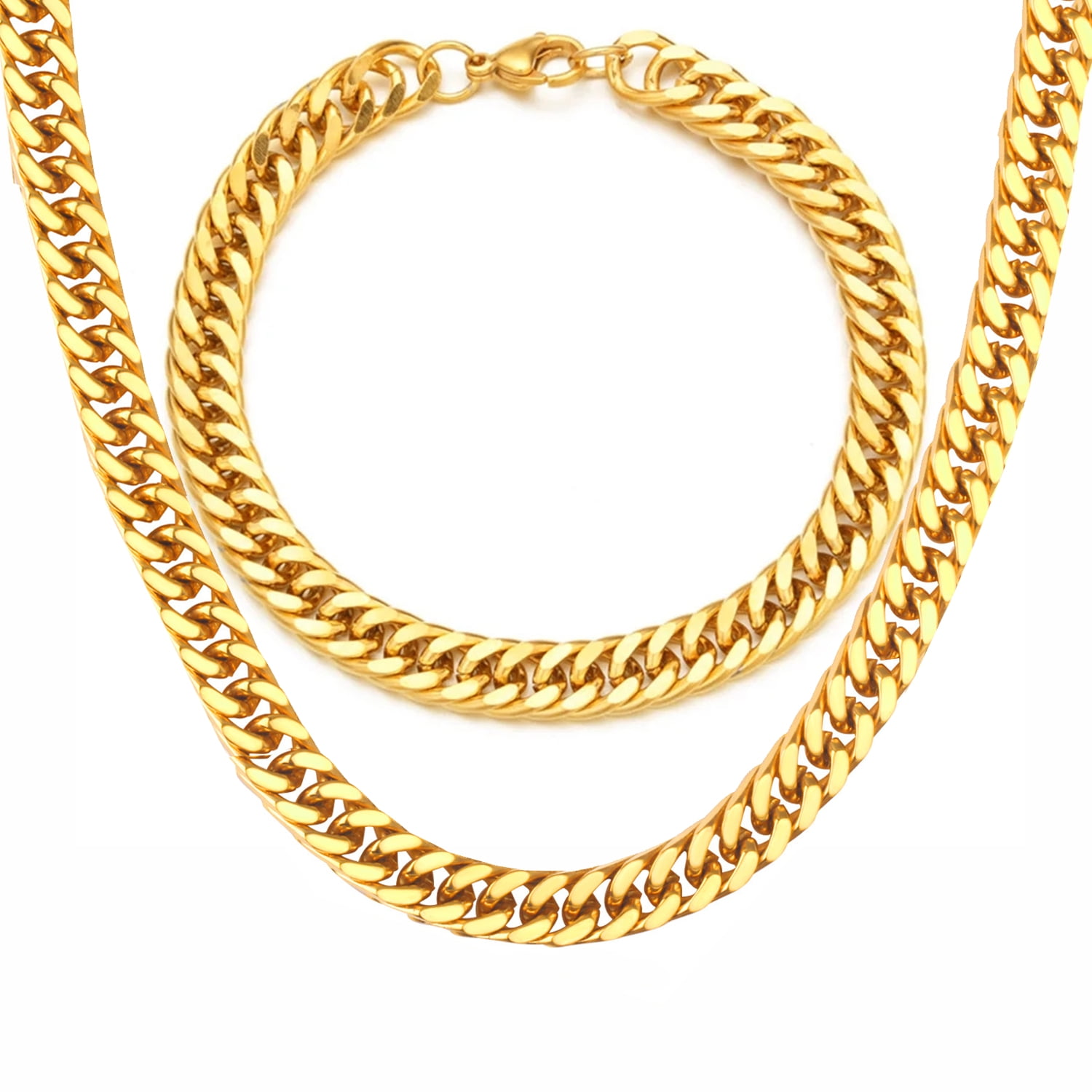 6.5mm Curb Cuban Link Chain 14K White Gold Bracelets Necklace For Women ...