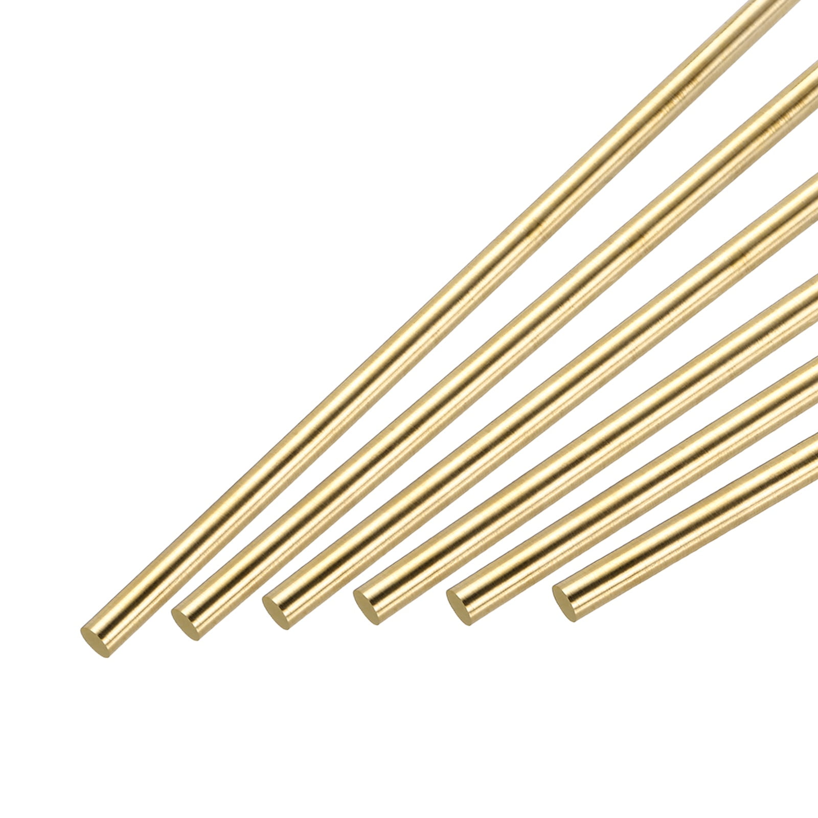 6.5mm x 305mm Brass Round Rod, Metal Solid Shaft Rods Lathe Bar 6pcs ...