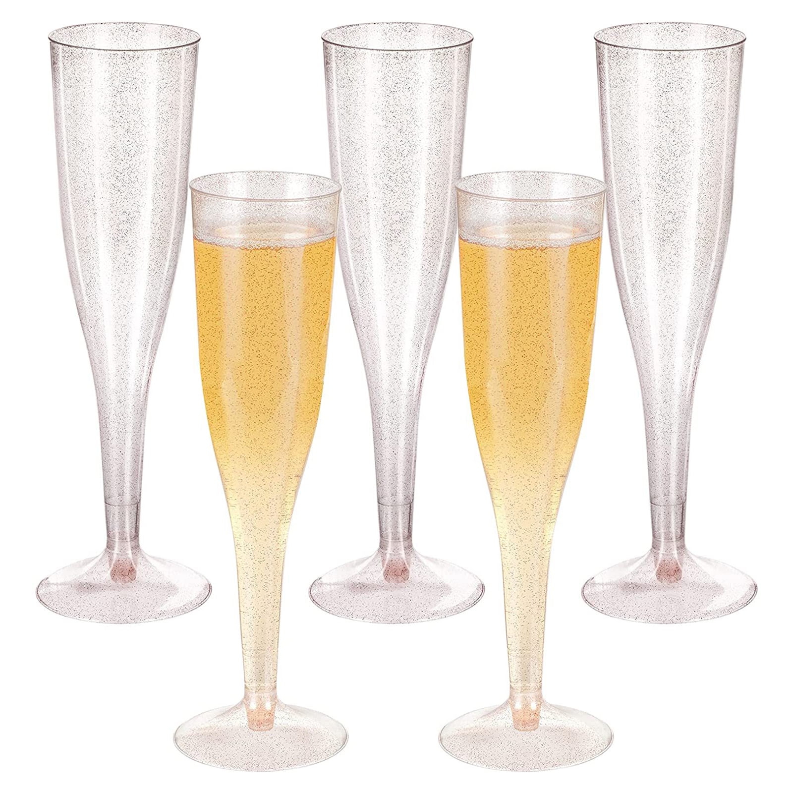 6.5oz Disposable Goblet Champagne Glasses Party Wine Cups for Birthday ...