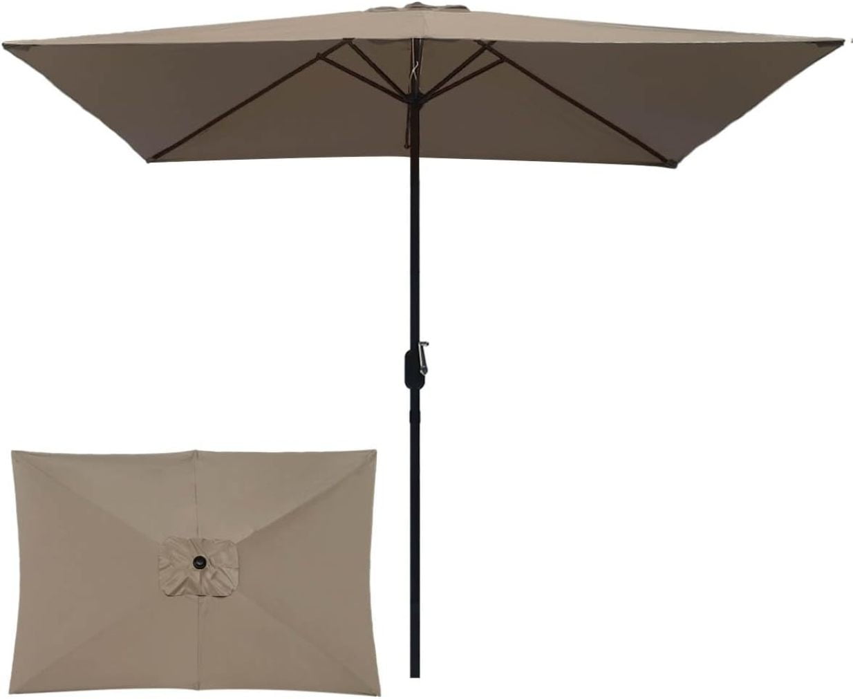 6.5x10 ft Rectangular Patio Umbrella, Outdoor Market Table Umbrella ...