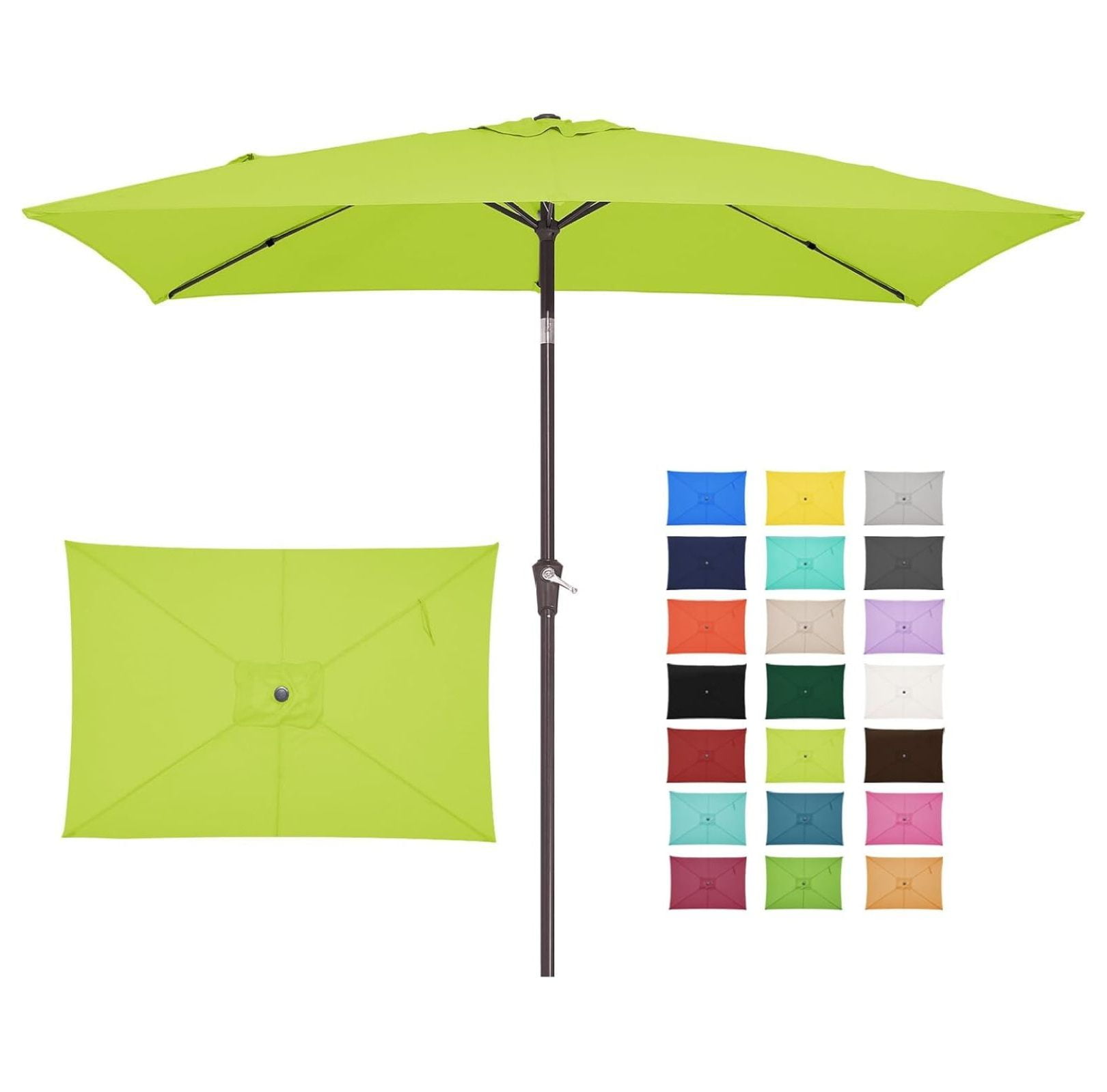 6.5x10 ft Rectangular Patio Umbrellas Outdoor Market Umbrella with Push ...