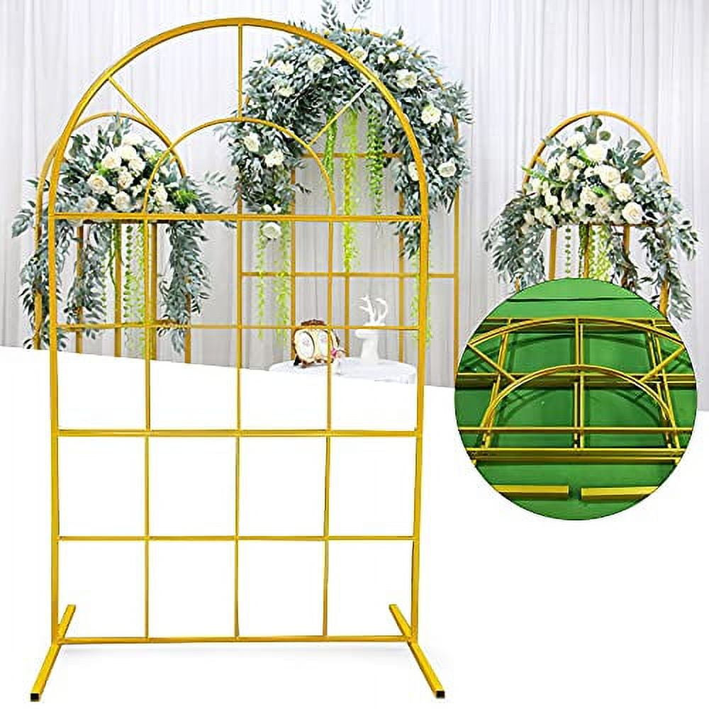 6.5x3.9ft Backdrop Stand Balloon Arch Stand Gold Metal Ballon Arch ...