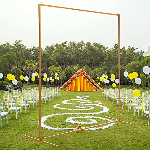 6.5x4.9Ft Gold Square Backdrop Stand Arch, Metal Wedding Arch Stand ...