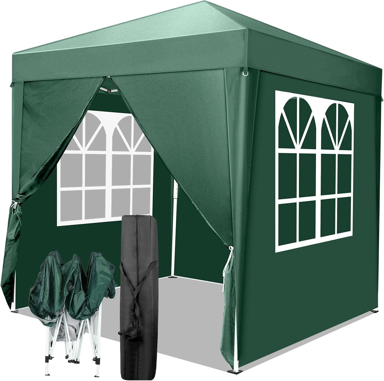6.5x6.5 Pop Up Canopy with Sidewalls, Outdoor Small Canopy Tent with 4 ...