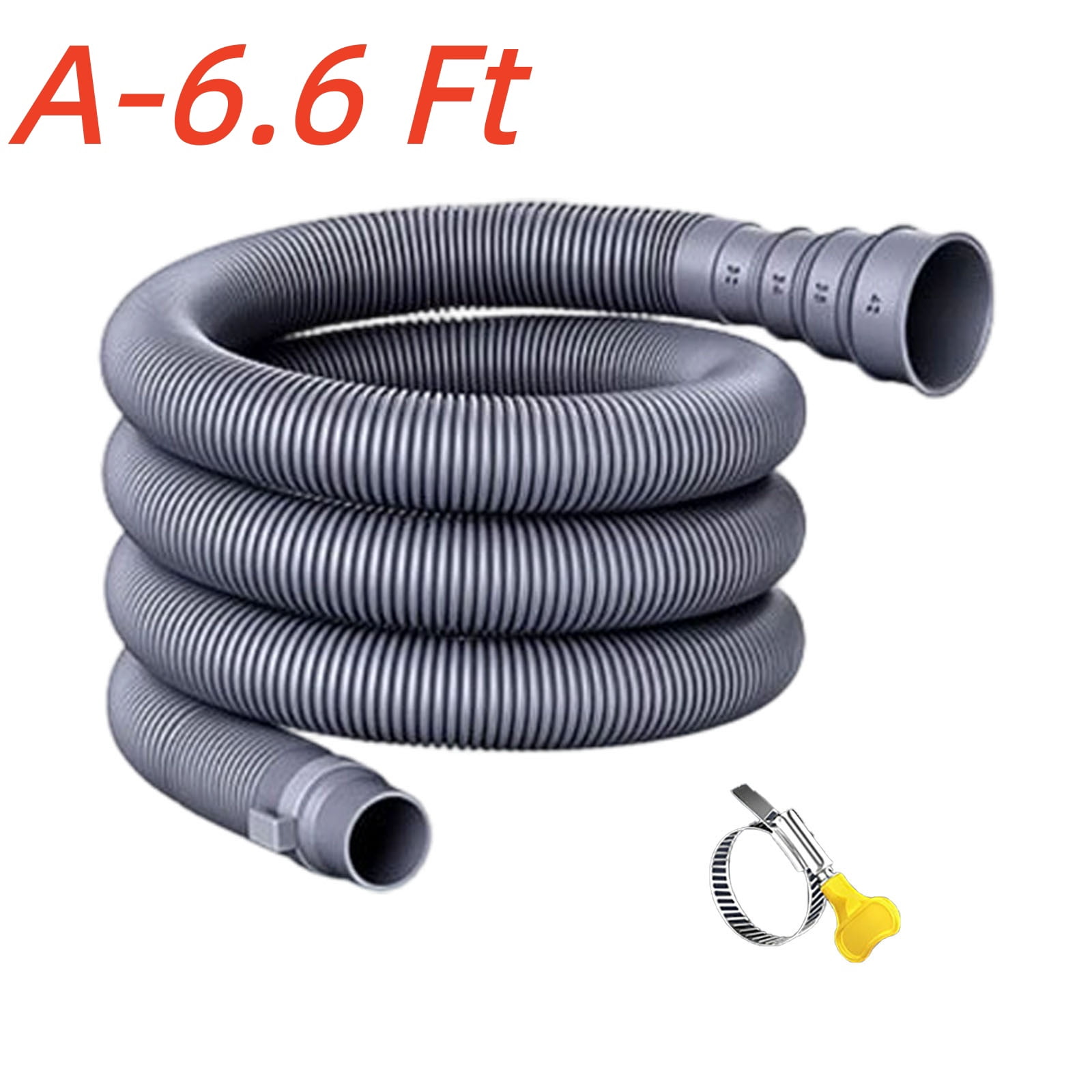 6.6/9.8/13.1 Ft Universal Washing Machine Drain Hose Flexible ...