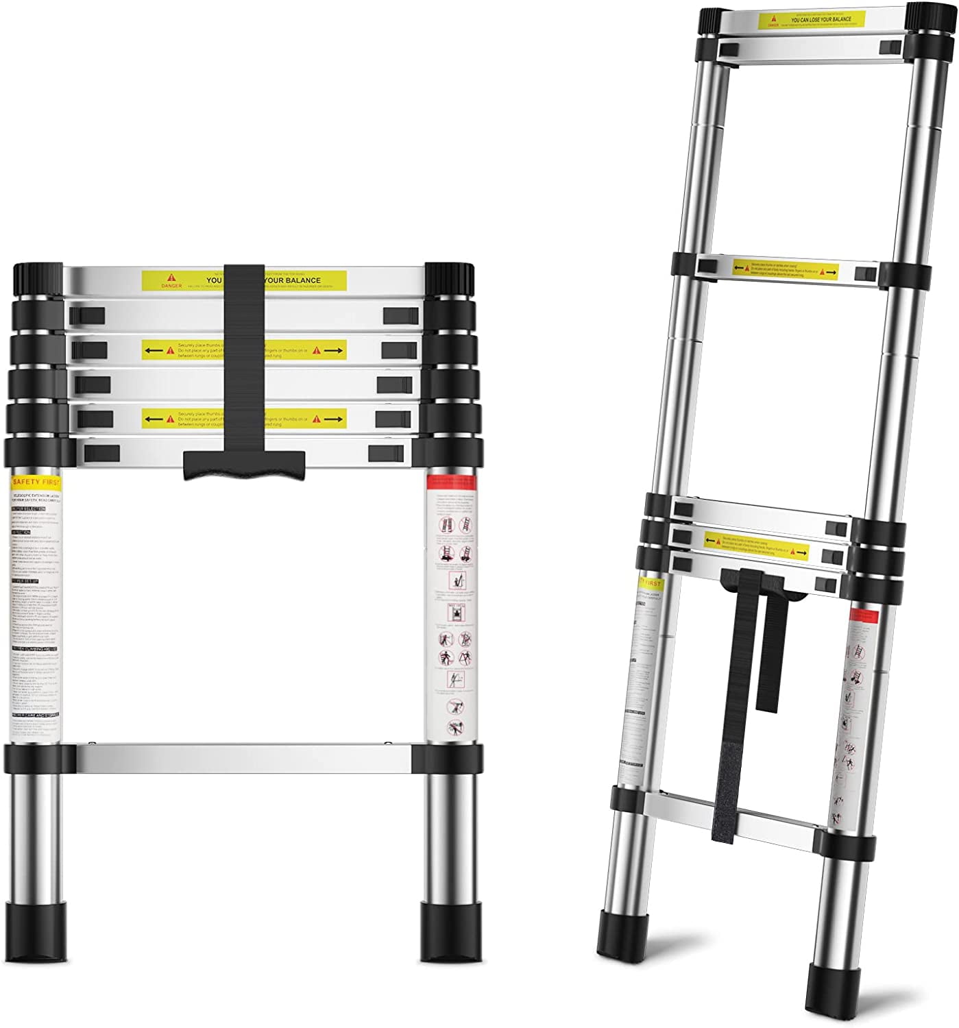 6.6 FT Extension Ladders, Lightweight Collapsible Ladders, Aluminum ...
