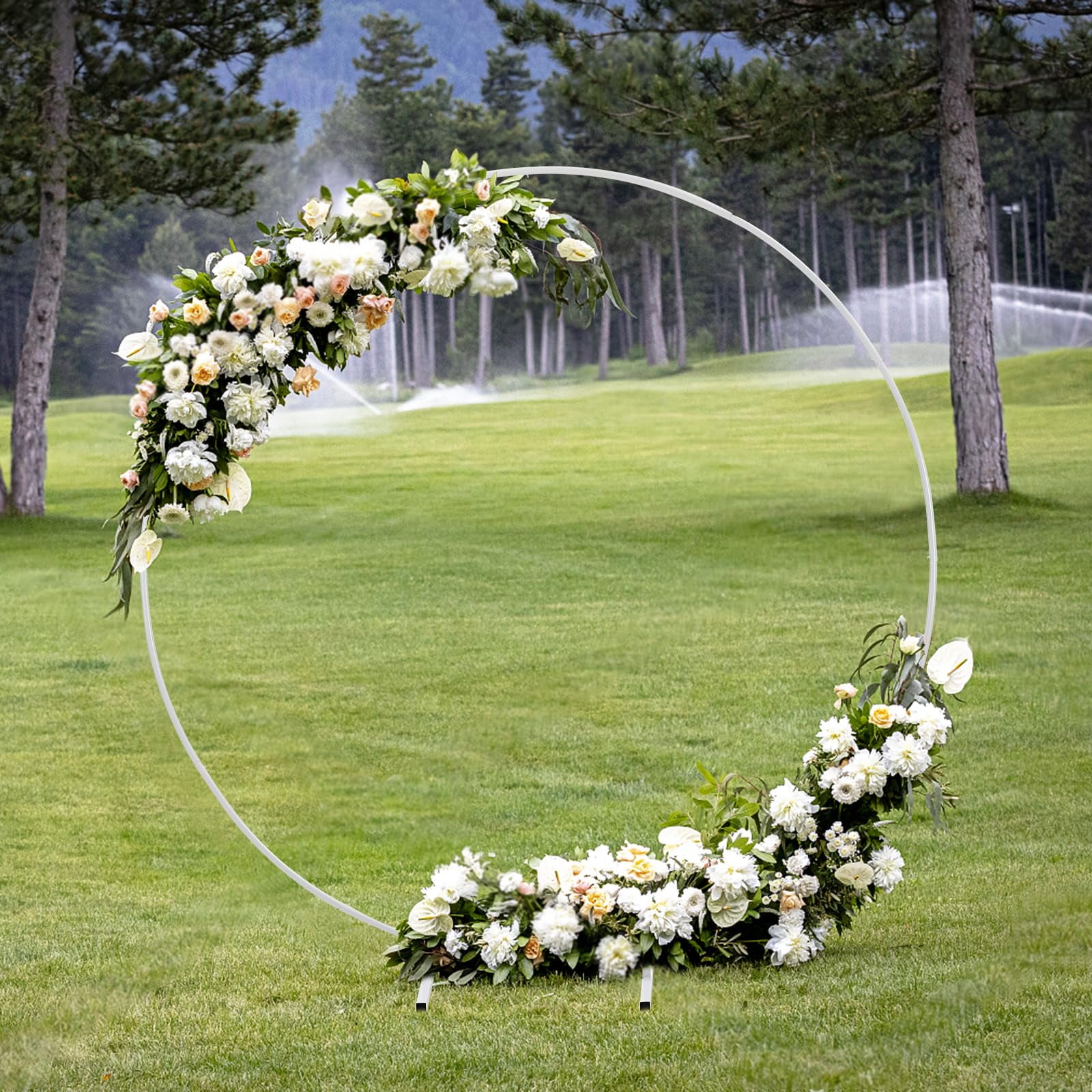 6.6 FT Metal Backdrop Stand, Round Backdrop Stand Balloon Arch Frame ...