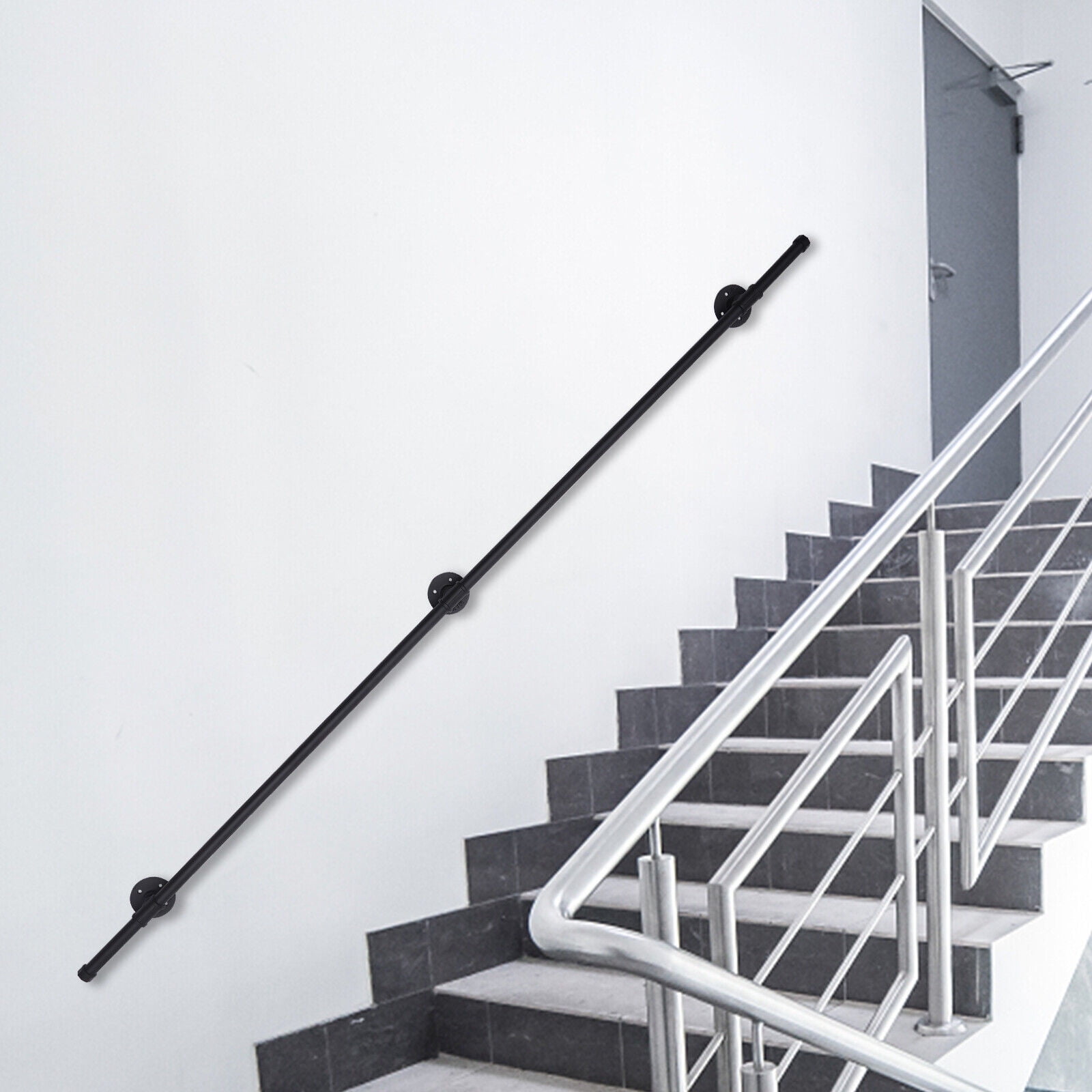 6.6 FT Stair Handrail Staircase Indoor&Outdoor Railing Industrial Pipe ...