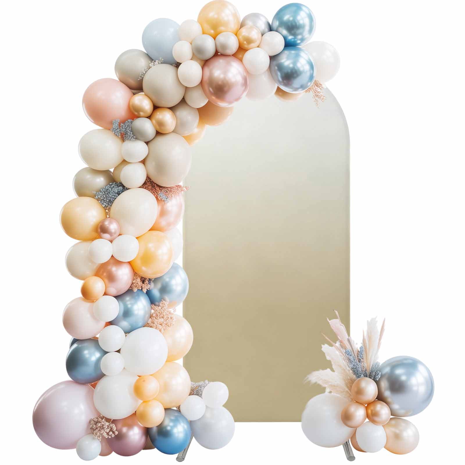 6.6 Ft Arch Backdrop Cover, Brown Beige Ombre Decorative Wedding Arch ...