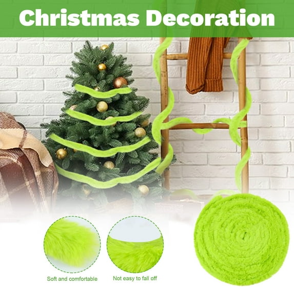 6.6 Ft Christmas Faux Ribbon Garland Faux Fabric Soft Strips Ideal for ...