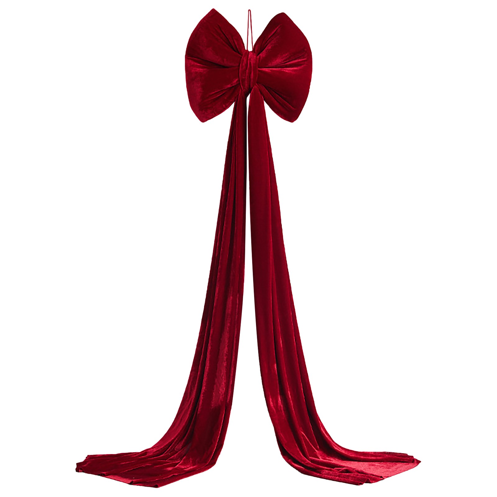 6.6 Ft Giant Red Velvet Christmas Bow – Oversized Big Red Bow for Tree ...