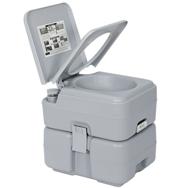 6.6 Gallon 20L Portable Toilet Flush Travel Camping Commode Potty ...