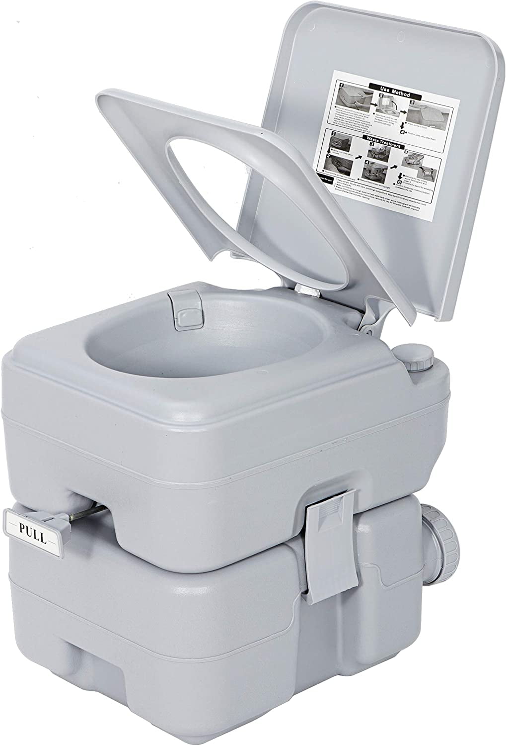 6.6 Gallon Portable Travel Toilet Flush Detachable Tank Porta Potty for ...