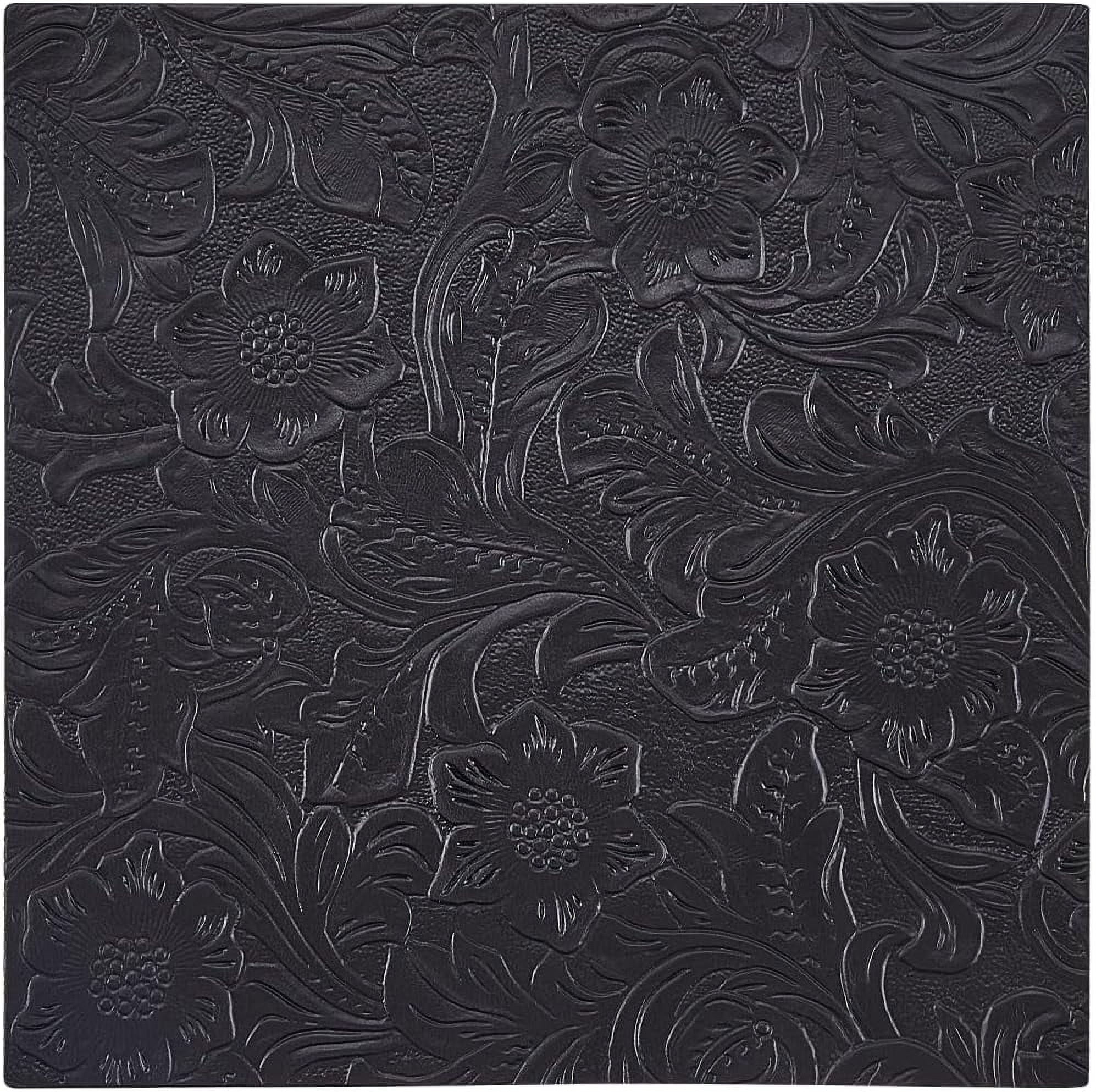 6×6 Inch Bump Floral Texture Genuine Leather Sheets 1.6mm Thick Pre Cut ...