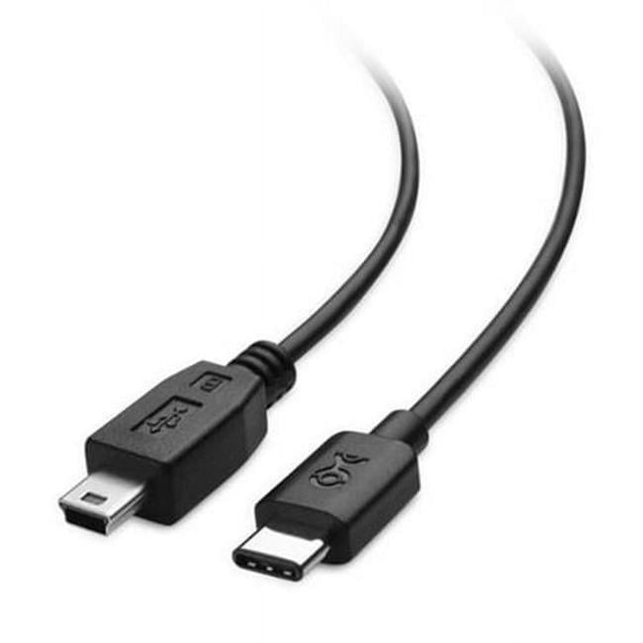 6.6 ft. USB C to Mini USB Cable - Mini USB to USB-C Cable, Black ...