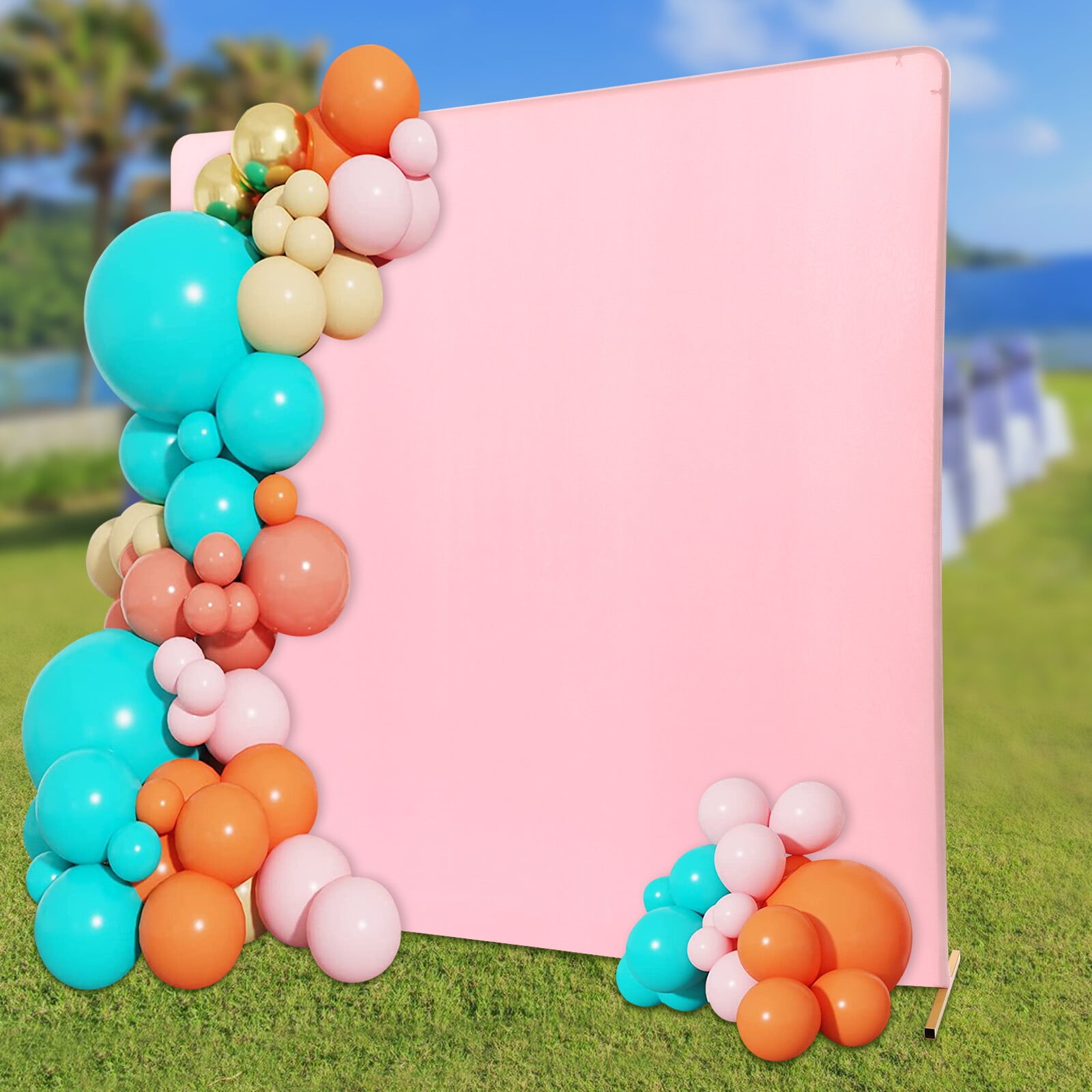 6.6 x 6.6 FT Metal Backdrop Stand Arch with Cover,Square Balloon Arch ...